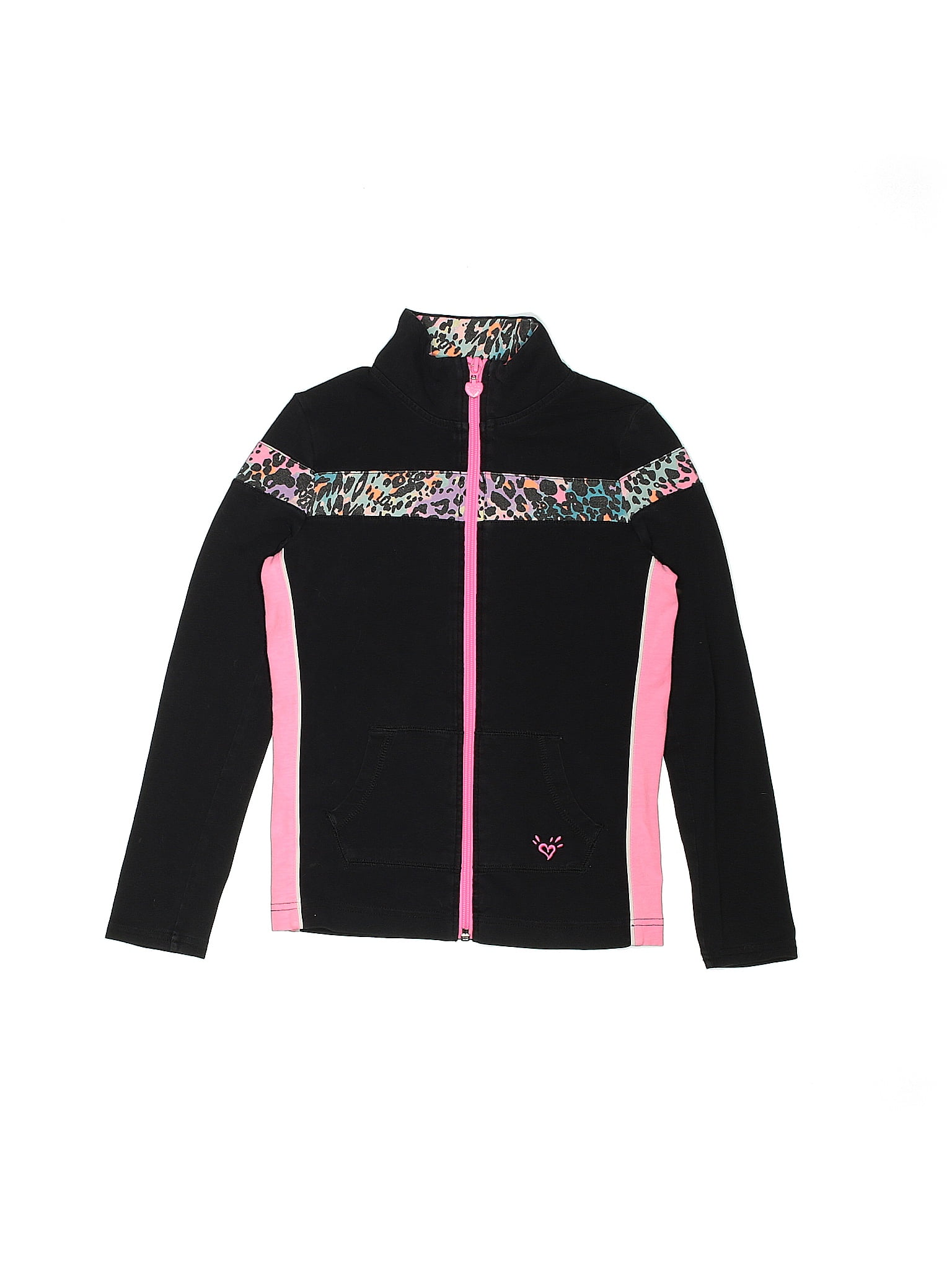 Justice Leopard Print Black Track Jacket Size 7 - 42% off | thredUP