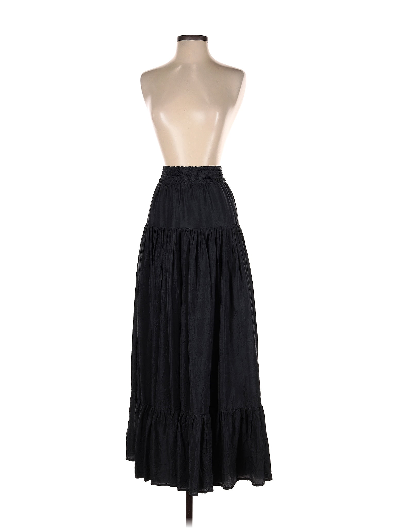 Calypso St. Barth 100% Silk Solid Black Silk Skirt Size Sm (0) - 76% off | thredUP