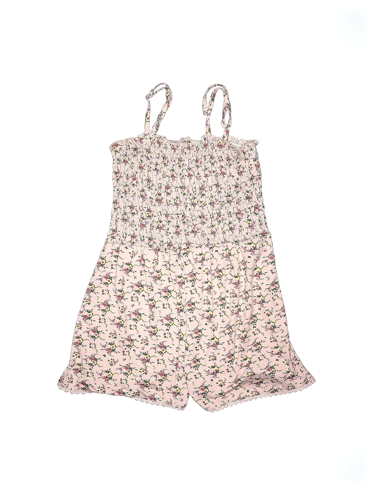 Poof Girl Floral Pink Romper Size L (Kids) - 54% off | thredUP