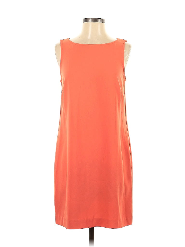 Trina Turk 100 Polyester Solid Orange Casual Dress Size 4 85 Off