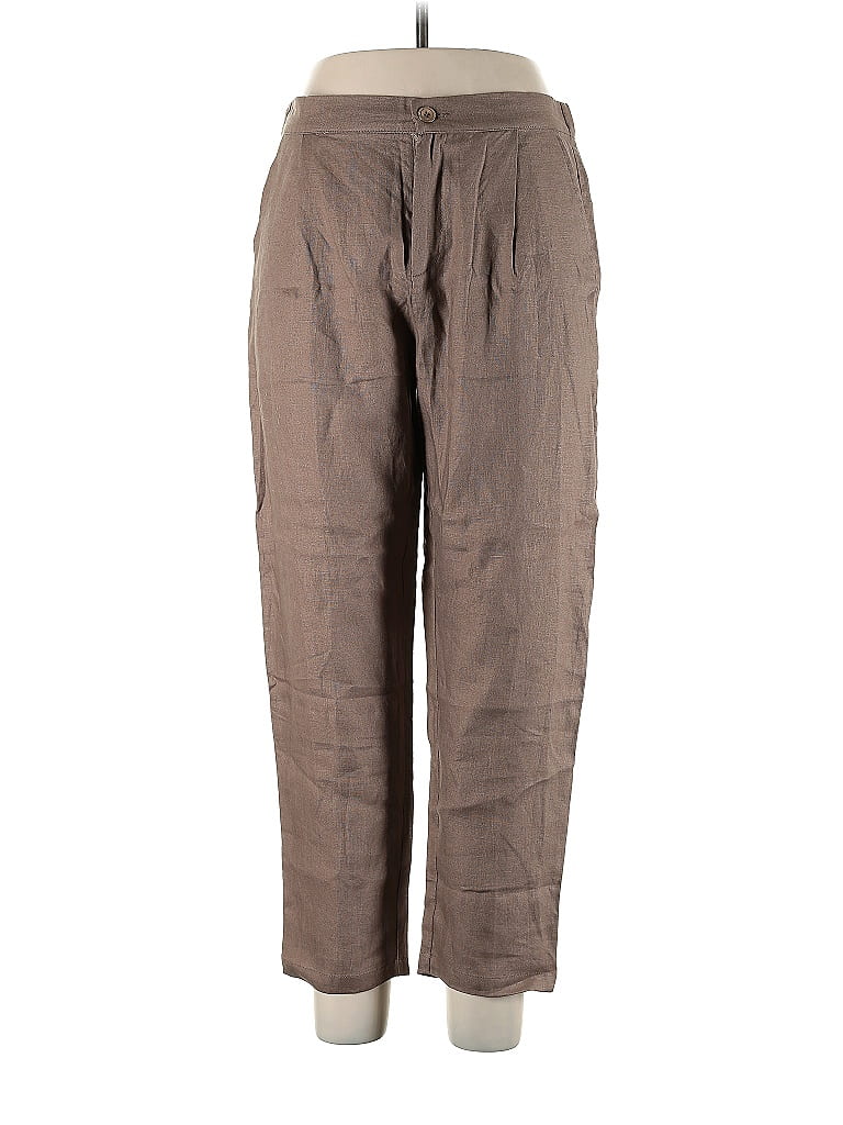 IXIMO 100% Linen Solid Brown Casual Pants Size L - 56% off | thredUP
