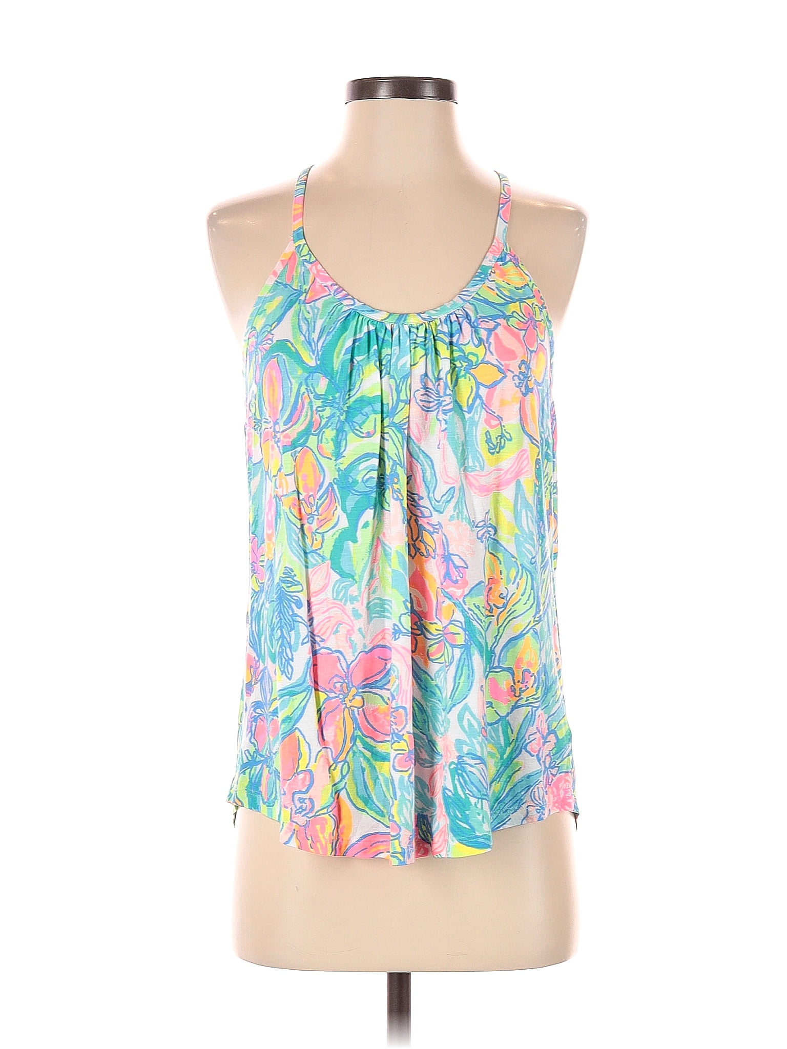 Lilly Pulitzer Tropical Multi Color Pink Sleeveless Top Size S 67