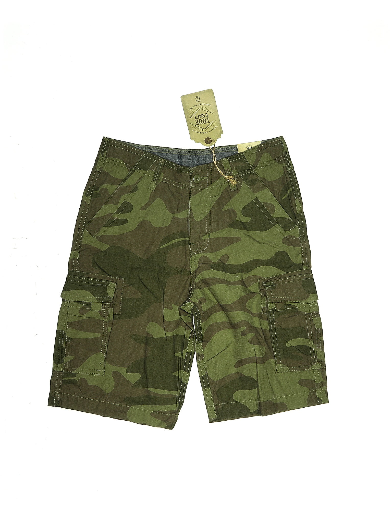 True Craft 100% Cotton Camo Green Cargo Shorts Size 14 - 52% off | thredUP