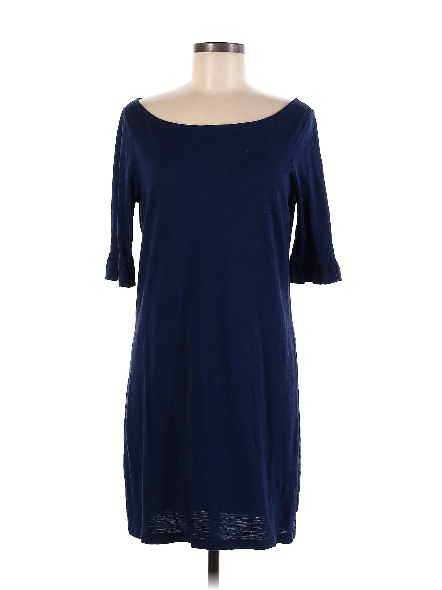 Lilly Pulitzer 100 Cotton Solid Navy Blue Casual Dress Size M 67