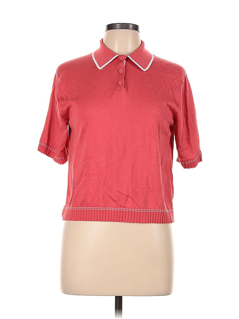 J.W. Anderson for UNIQLO Solid Pink Short Sleeve Polo Size M - 77% off ...