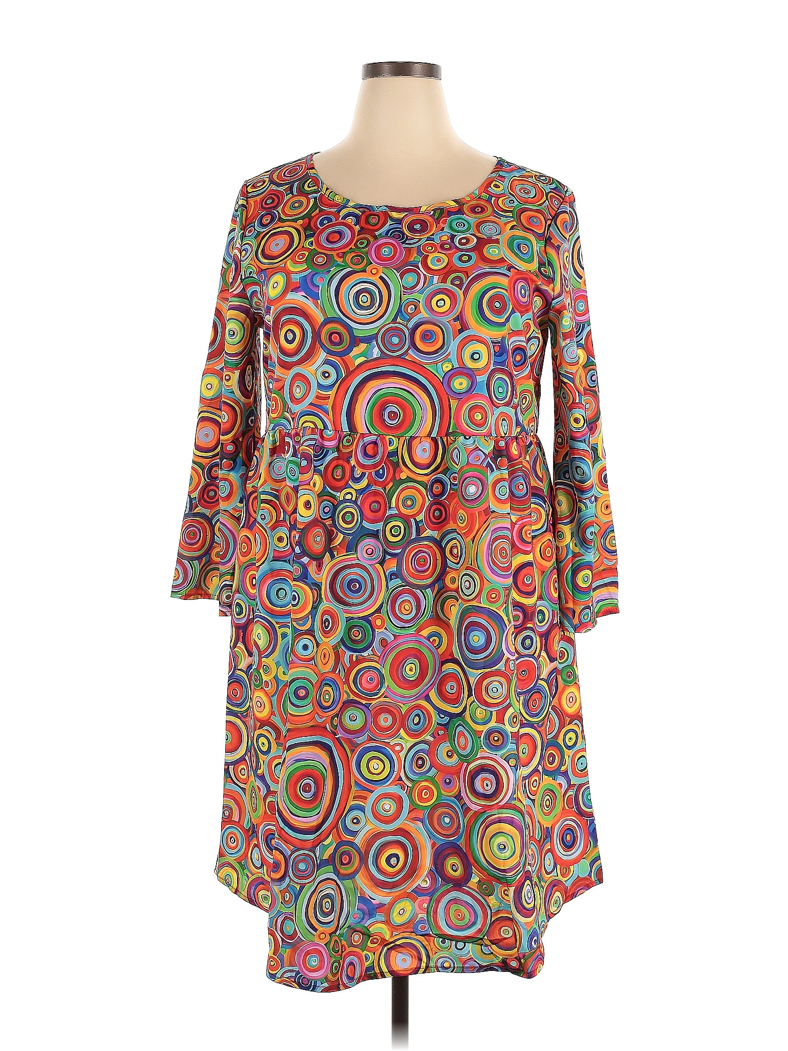Unbranded 100% Polyester Multi Color Brown Casual Dress Size 2X (Plus ... Unbranded 100% Polyester Multi Color Brown Casual Dress Size 2X (Plus ...
