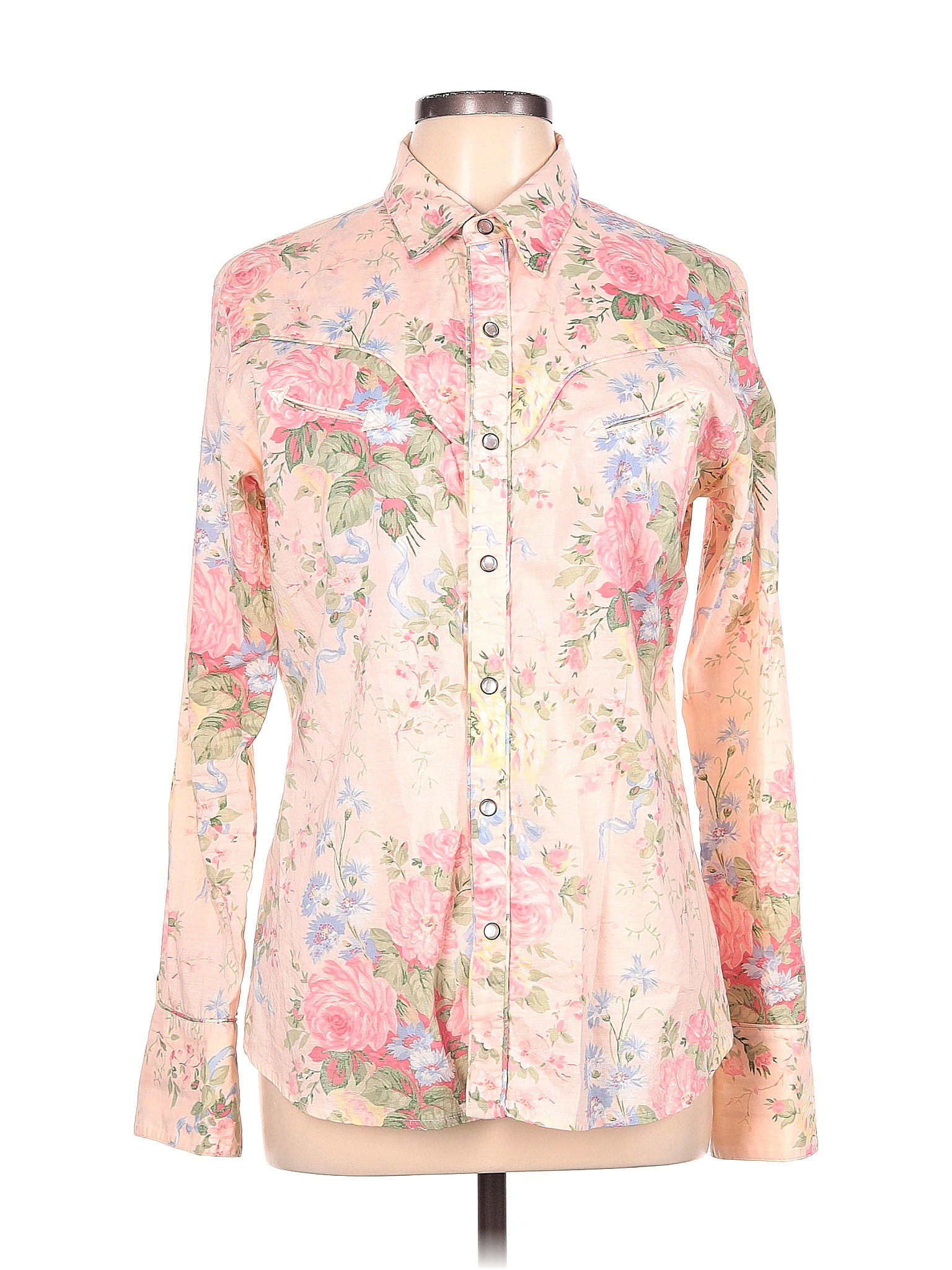 Lauren by Ralph Lauren 100% Cotton Pink Long Sleeve Button-Down Shirt Size L - 68% off | ThredUp