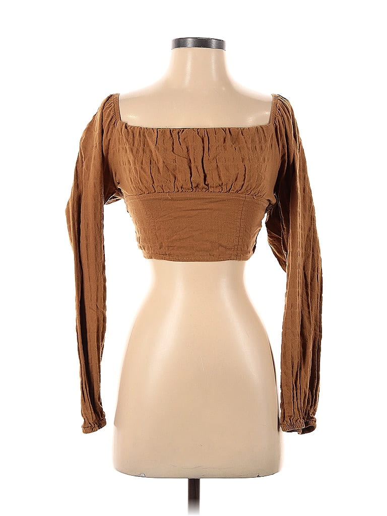 Wild Fable Solid Brown Long Sleeve Top Size S - 50% off | ThredUp