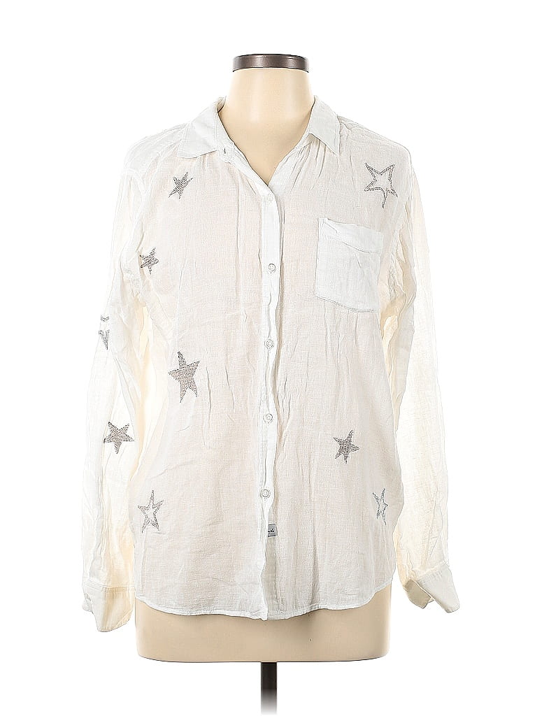 Rails Stars White Ivory Long Sleeve Button-Down Shirt Size L - 77% off | thredUP