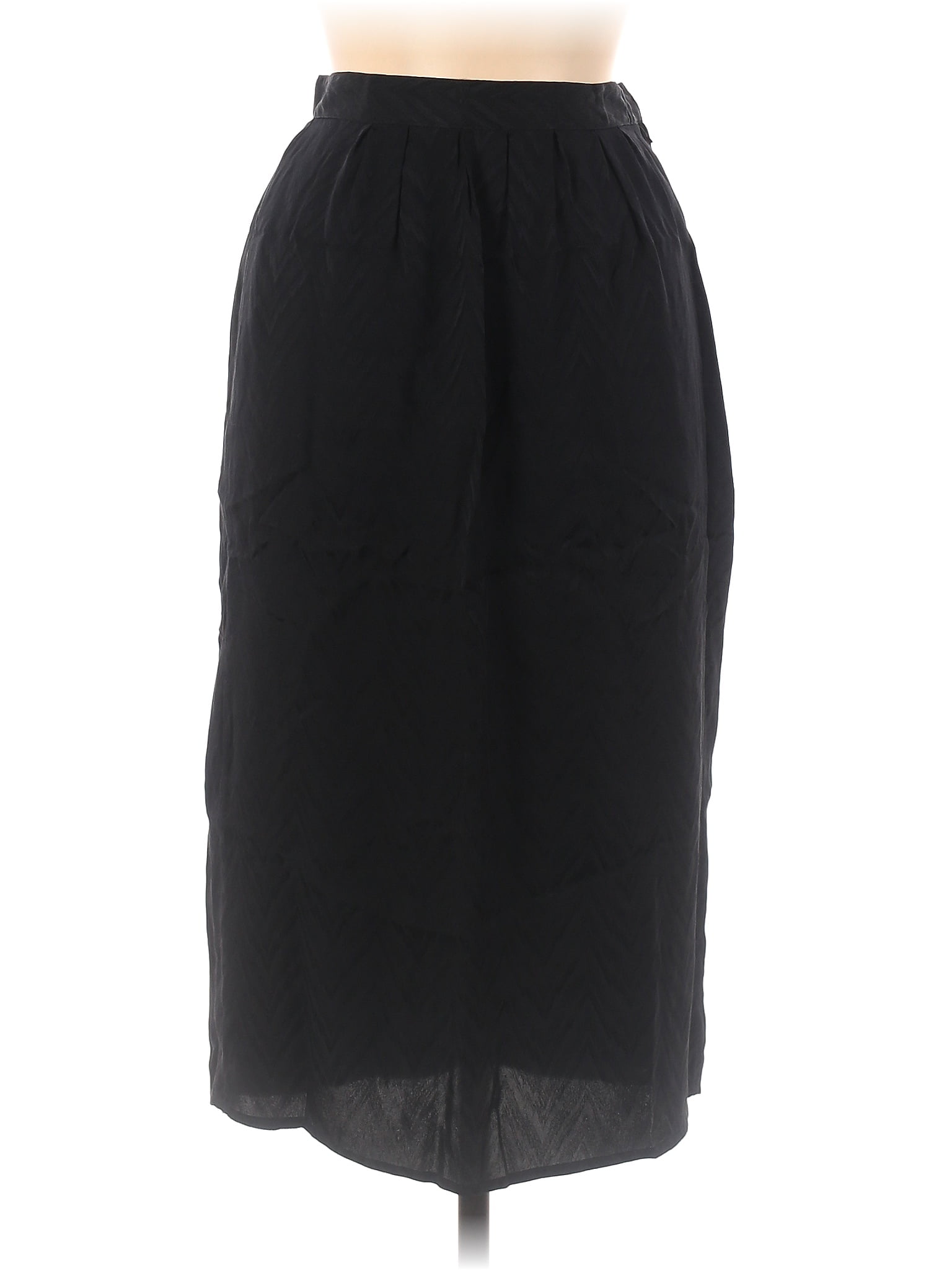 Epitome 100% Silk Solid Black Silk Skirt Size 8 (Petite) - 65% off | thredUP