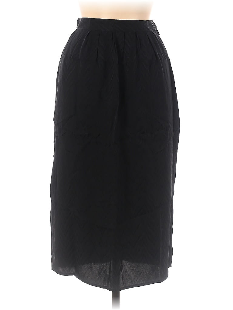 Epitome 100% Silk Solid Black Silk Skirt Size 8 (Petite) - 65% off | thredUP