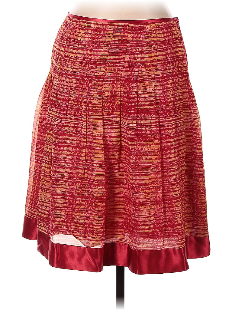Bob Mackie 100 Silk Red Casual Skirt Size 10 51 Off Thredup