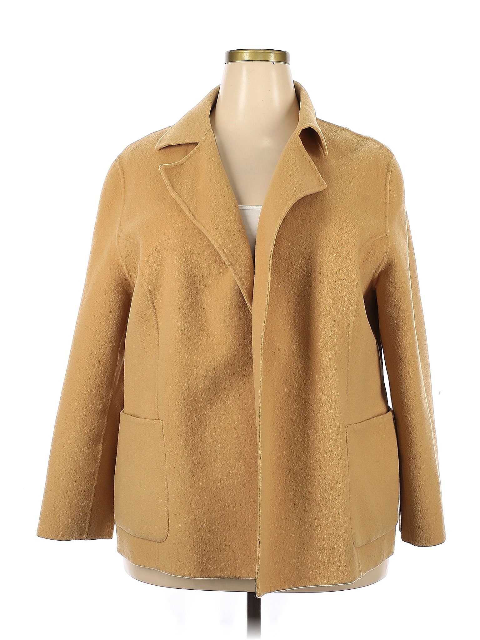 Kate Hill Solid Tan Jacket Size 18 (Plus) - 54% off | thredUP