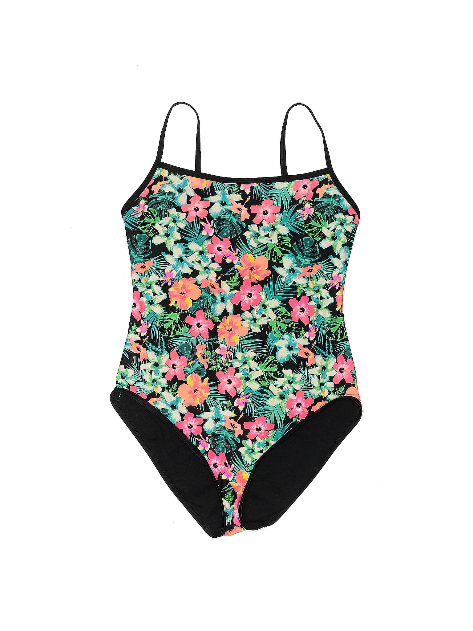 Unbranded Floral Multi Color Green One Piece Swimsuit Size Xl 47 Off Thredup