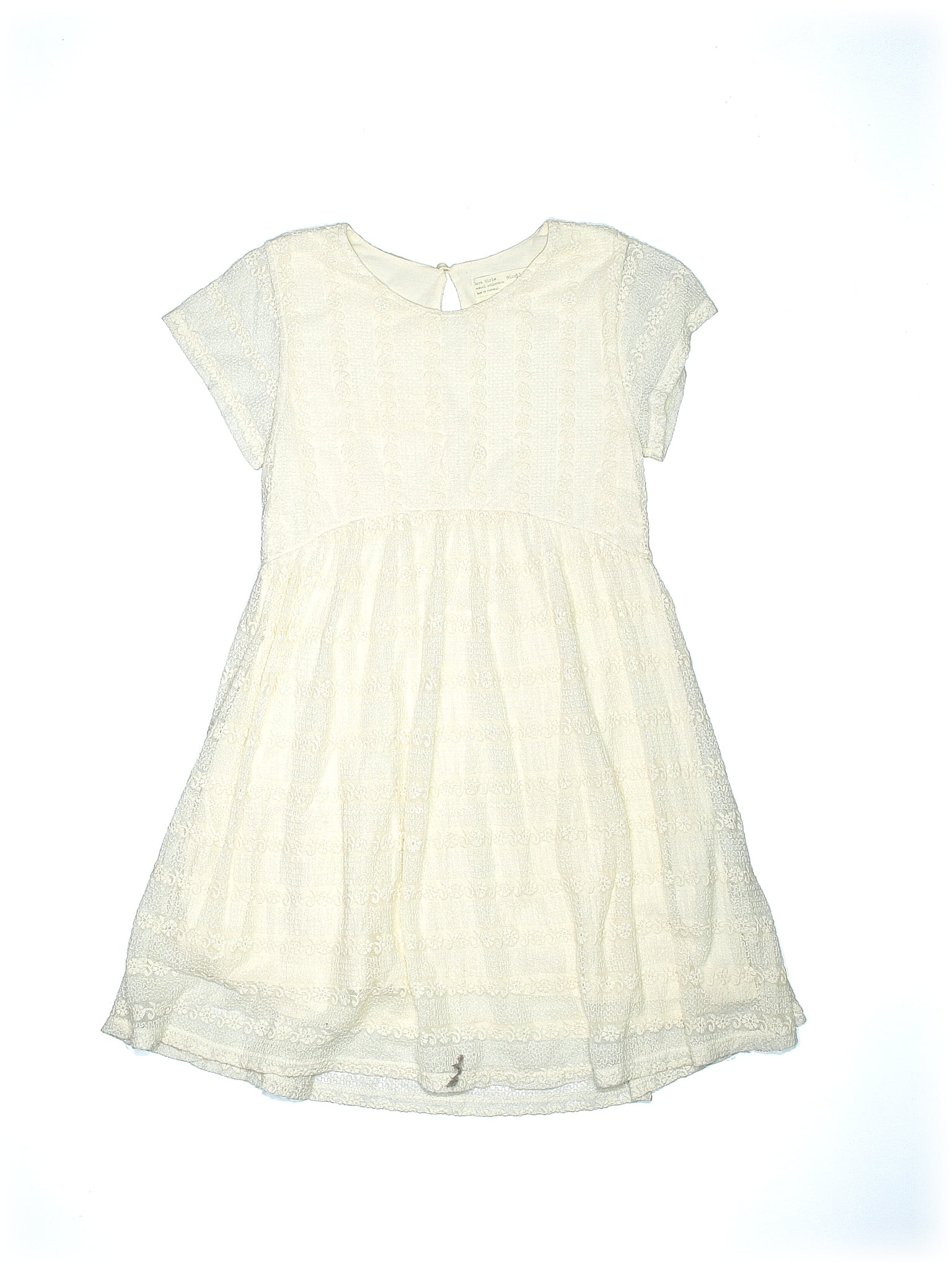 Zara 100 Baumwolle Solid Ivory Dress Size 11 12 56 Off Thredup