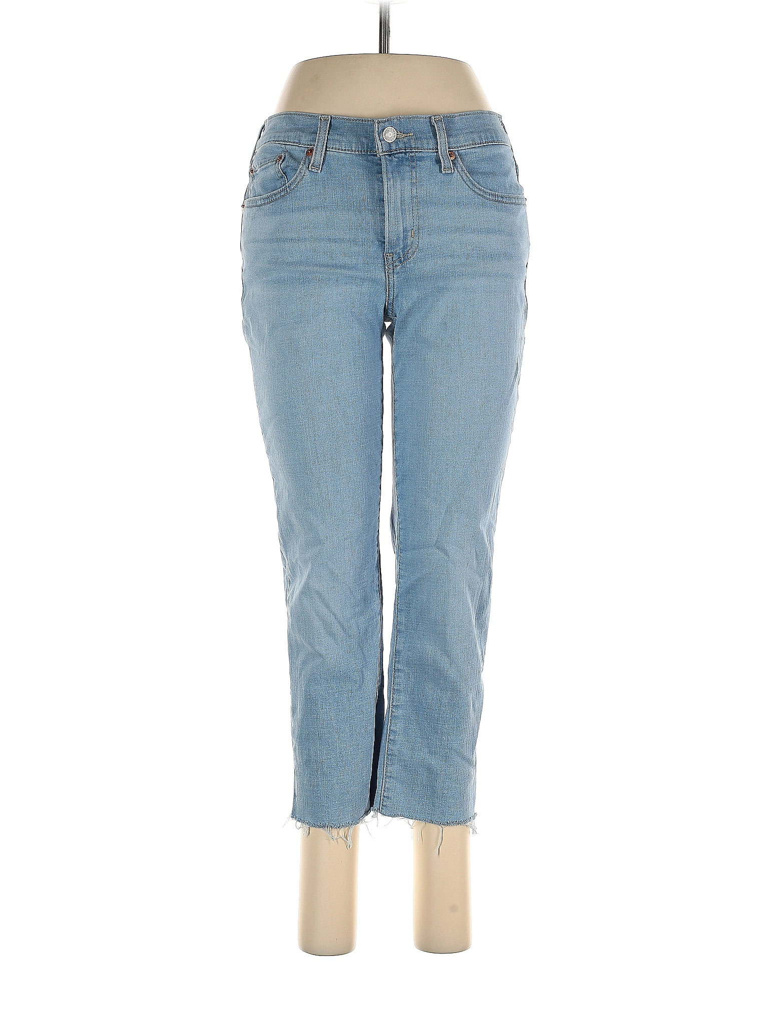 Levi's Solid Blue Jeans 27 Waist - 60% off | ThredUp
