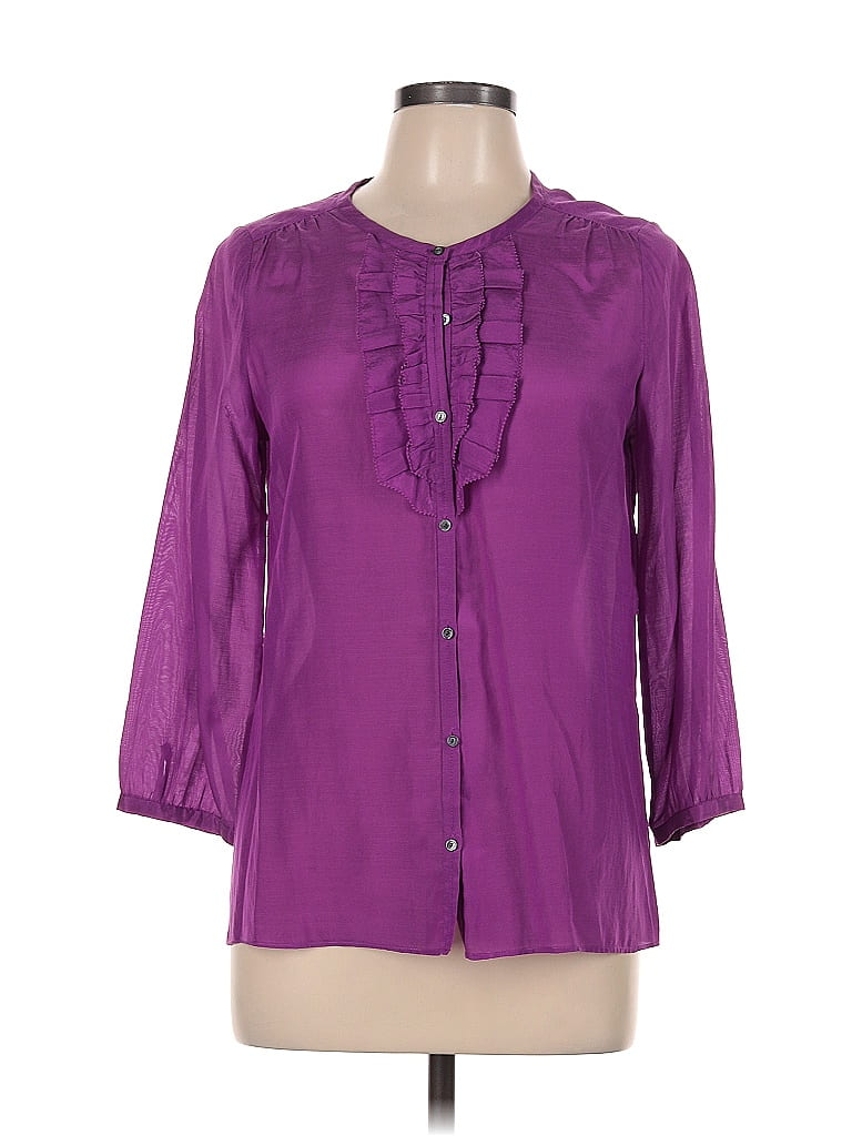 J Crew Purple Long Sleeve Button Down Shirt Size 6 75 Off Thredup