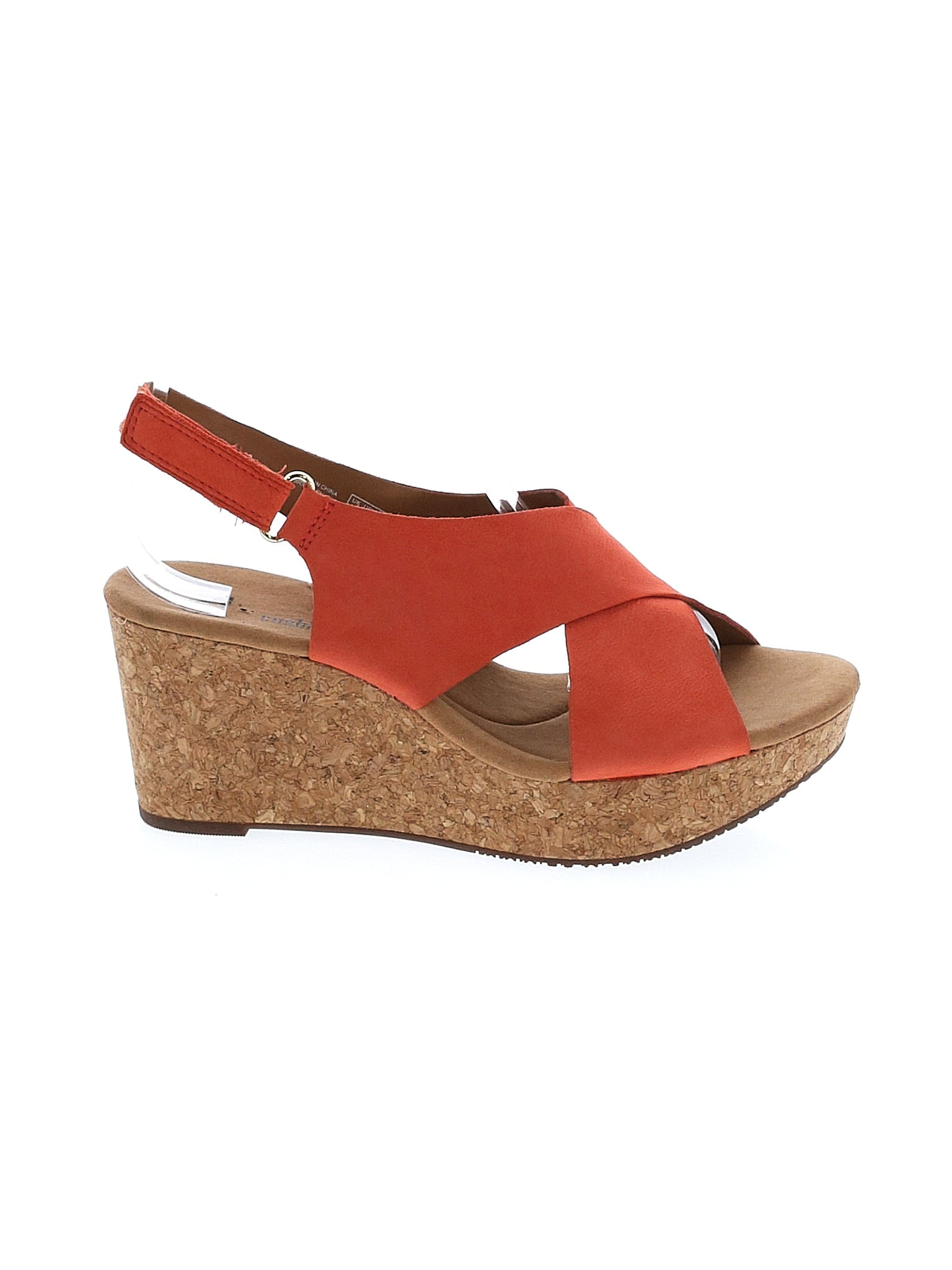 Clarks Solid Red Wedges Size 8 - 74% off | ThredUp