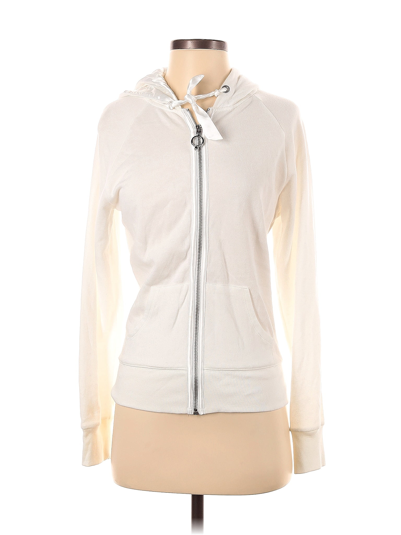Victoria's Secret Solid White Zip Up Hoodie Size S - 60% off | thredUP