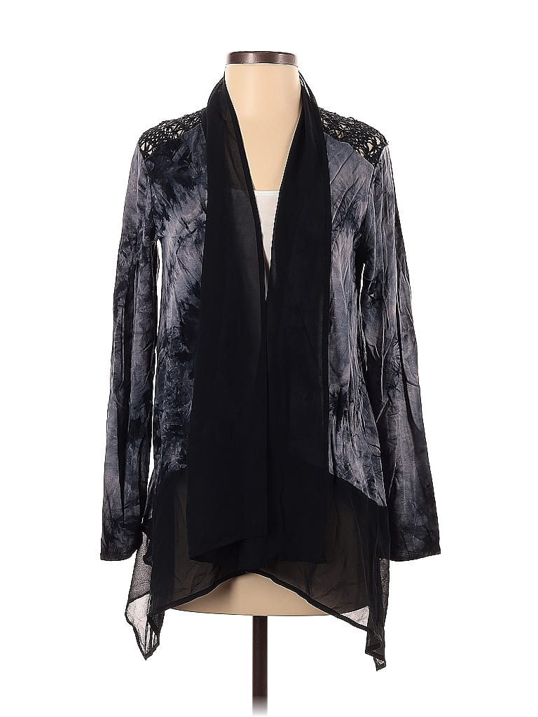 LOGO by Lori Goldstein Solid Black Kimono Size S - 68% off | thredUP