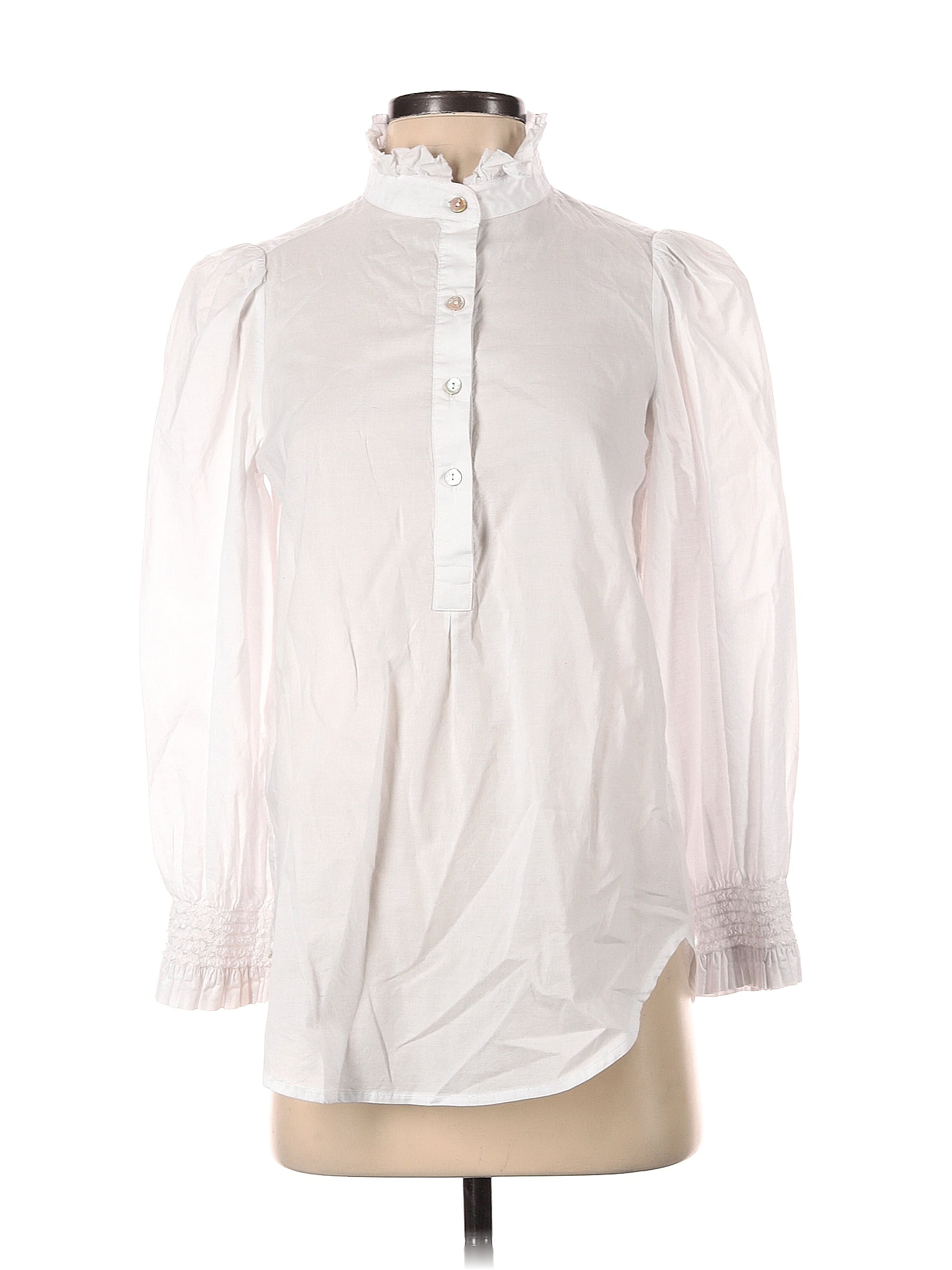 Tuckernuck 100% Cotton White Long Sleeve Button-Down Shirt Size S - 75% ...