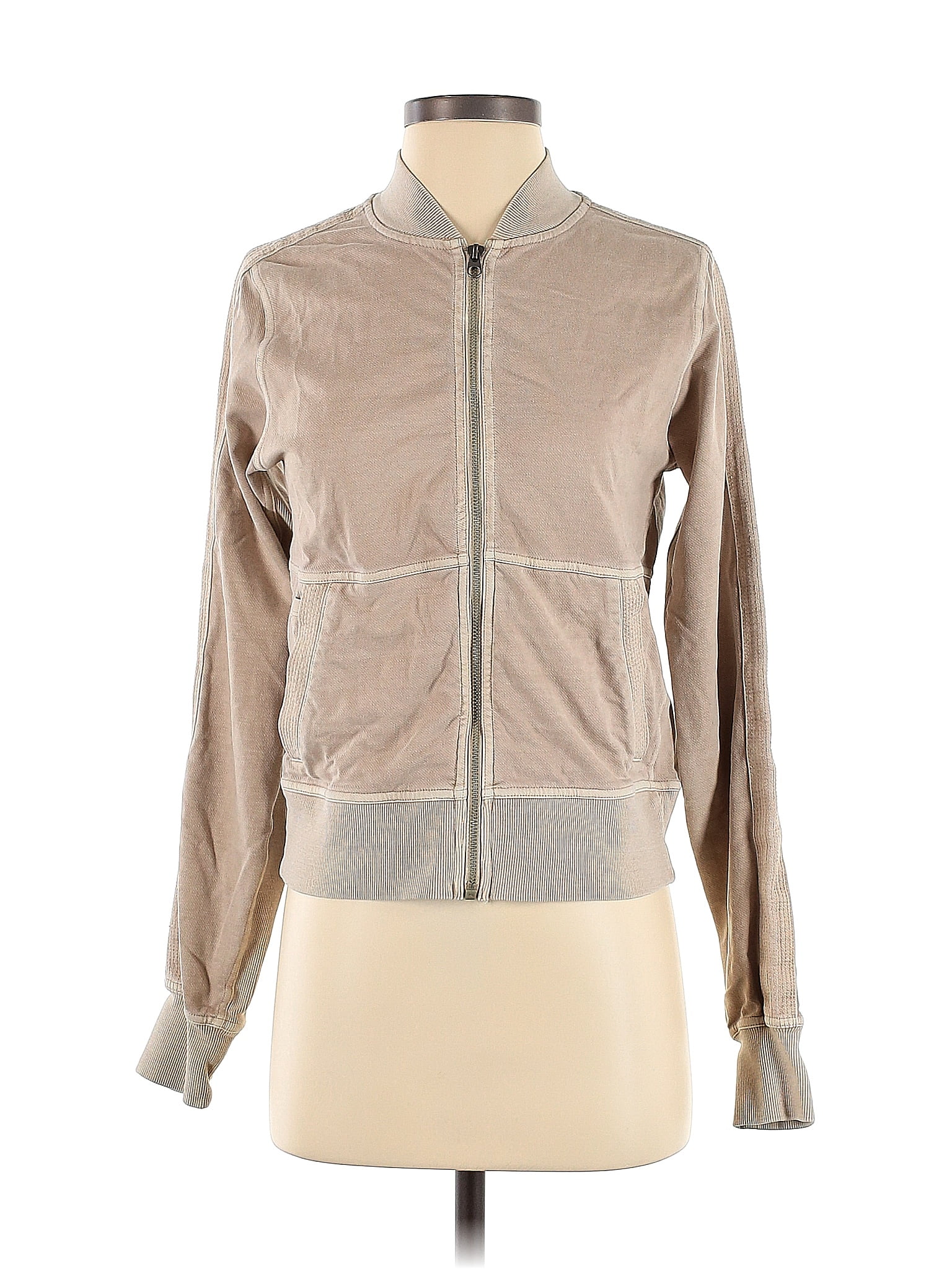 Athleta Solid Tan Track Jacket Size XXS - 69% off | thredUP