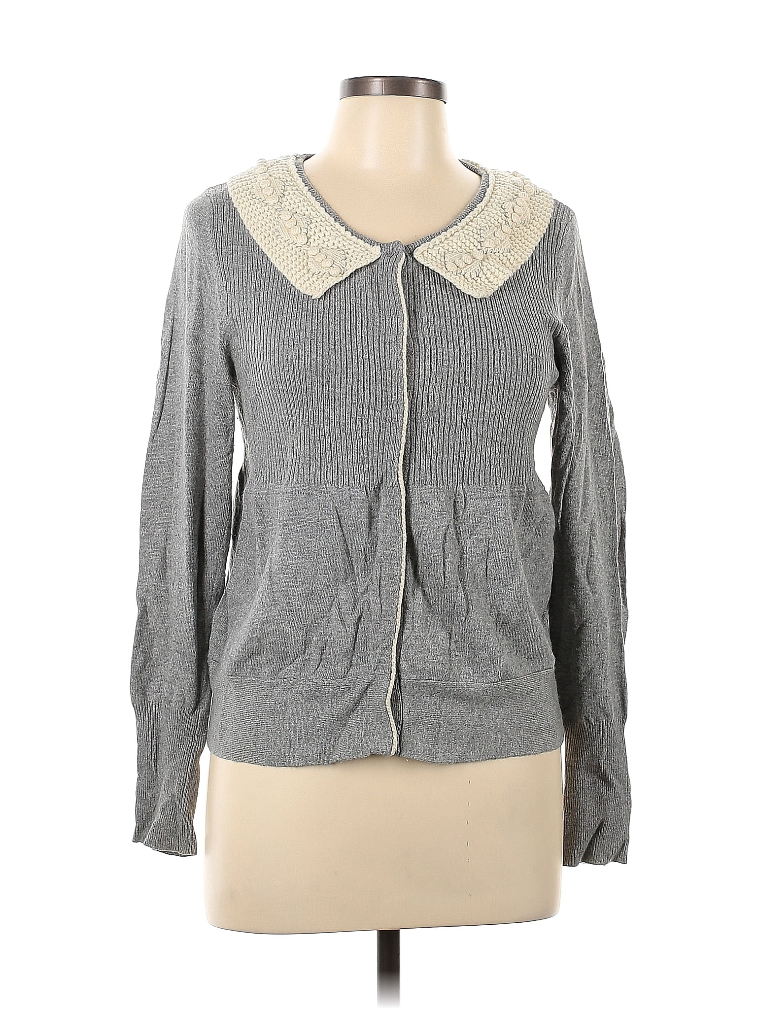 Field Flower Color Block Solid Gray Cardigan Size L - 75% off | thredUP