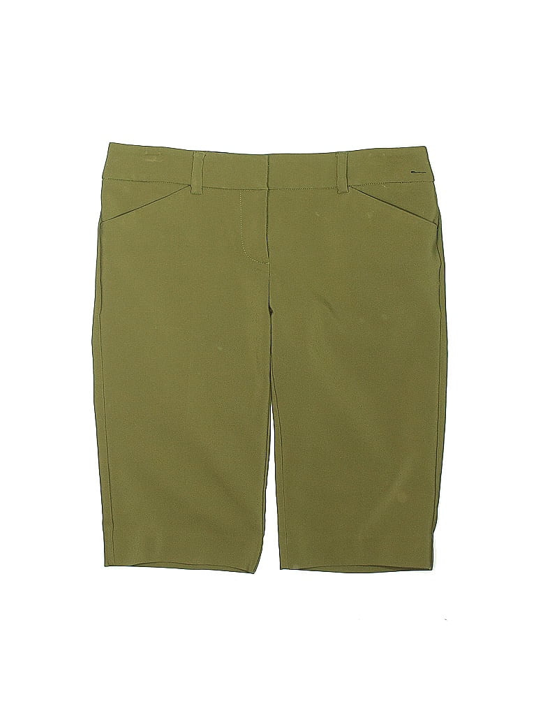 7th Avenue Design Studio New York & Company Solid Green Khaki Shorts ...