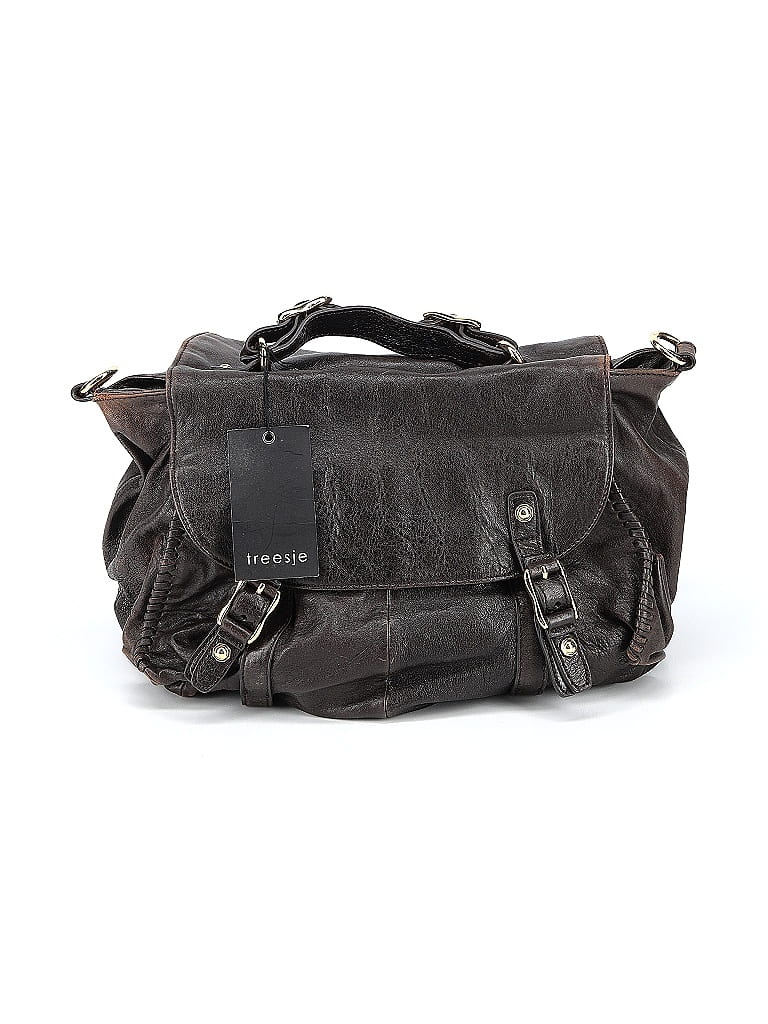Treesje 100% Leather Solid Gray Leather Satchel One Size - 72% off ...