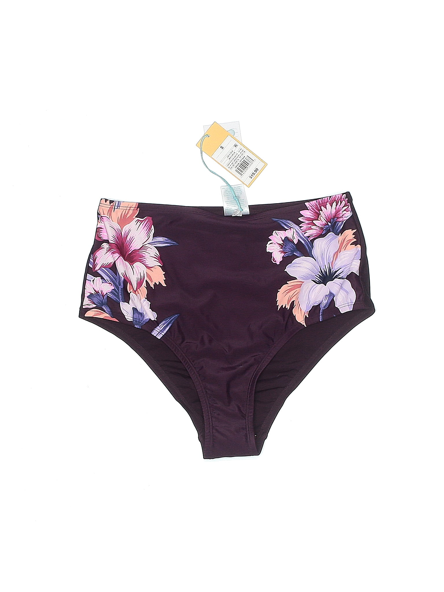 Kona Sol Floral Purple Swimsuit Bottoms Size S 20 Off Thredup