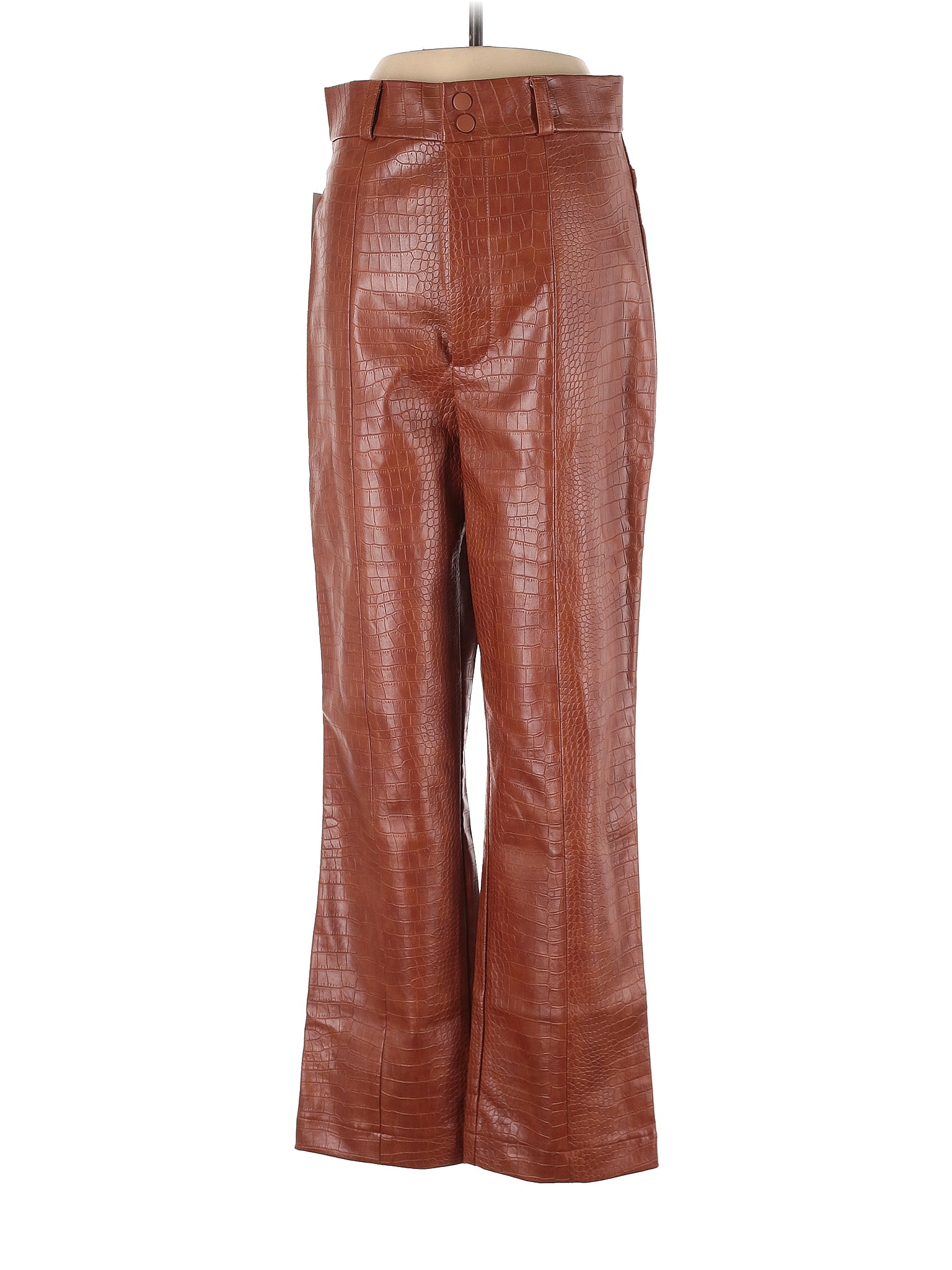 Bardot 100% Polyurethane Solid Brown Faux Leather Pants Size 4 - 70% ...