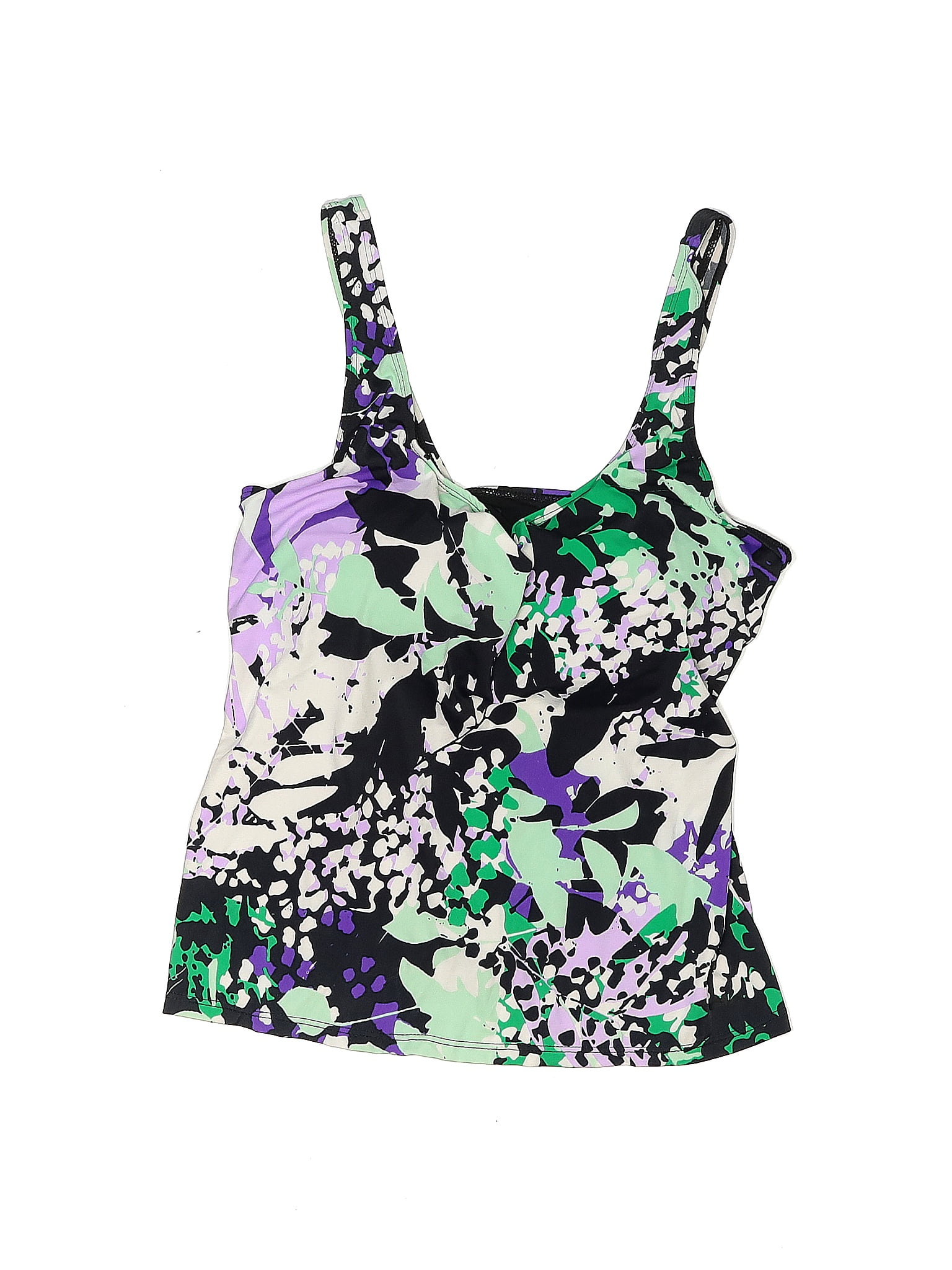 Swimsuits for all Paint Splatter Print Green Swimsuit Top Size 12 - 63% ...