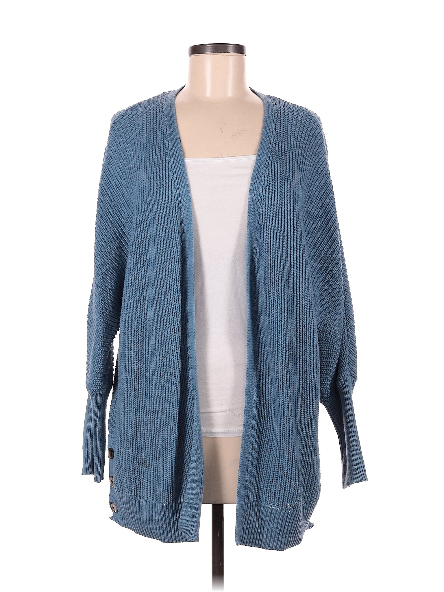 Marled by Reunited Color Block Solid Blue Cardigan Size M - 77% off ...