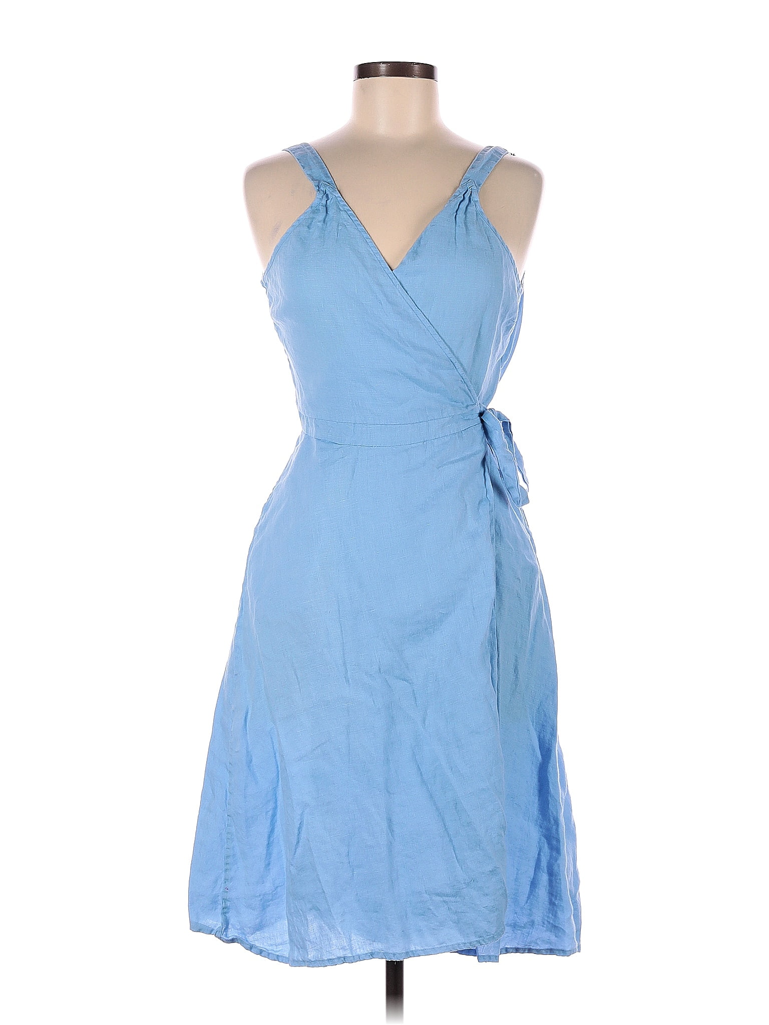 Calypso St Barth 100 Linen Solid Blue Casual Dress Size M 72 Off