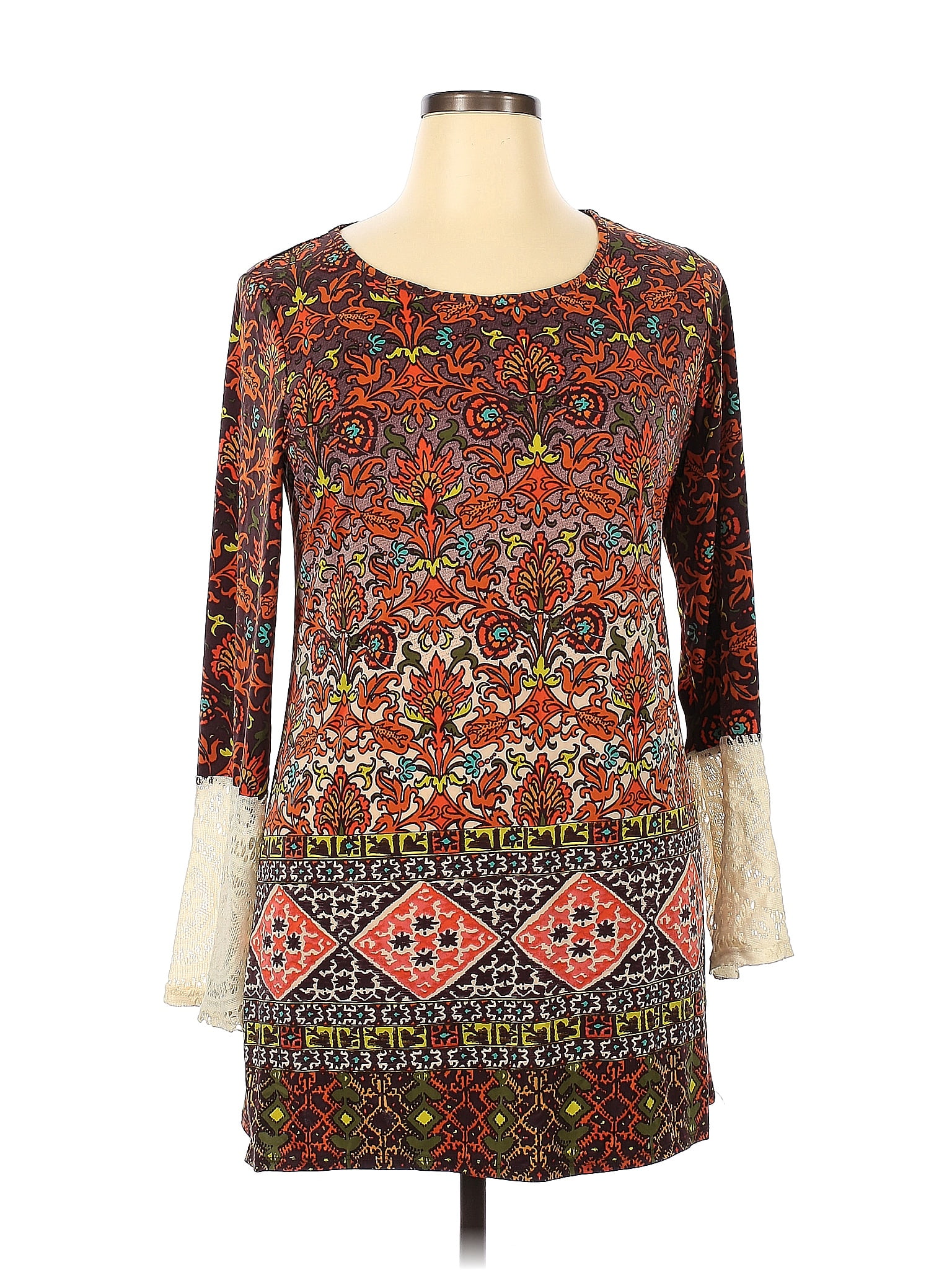 Tacera Color Block Multi Color Brown Casual Dress Size XL - 52% off ...