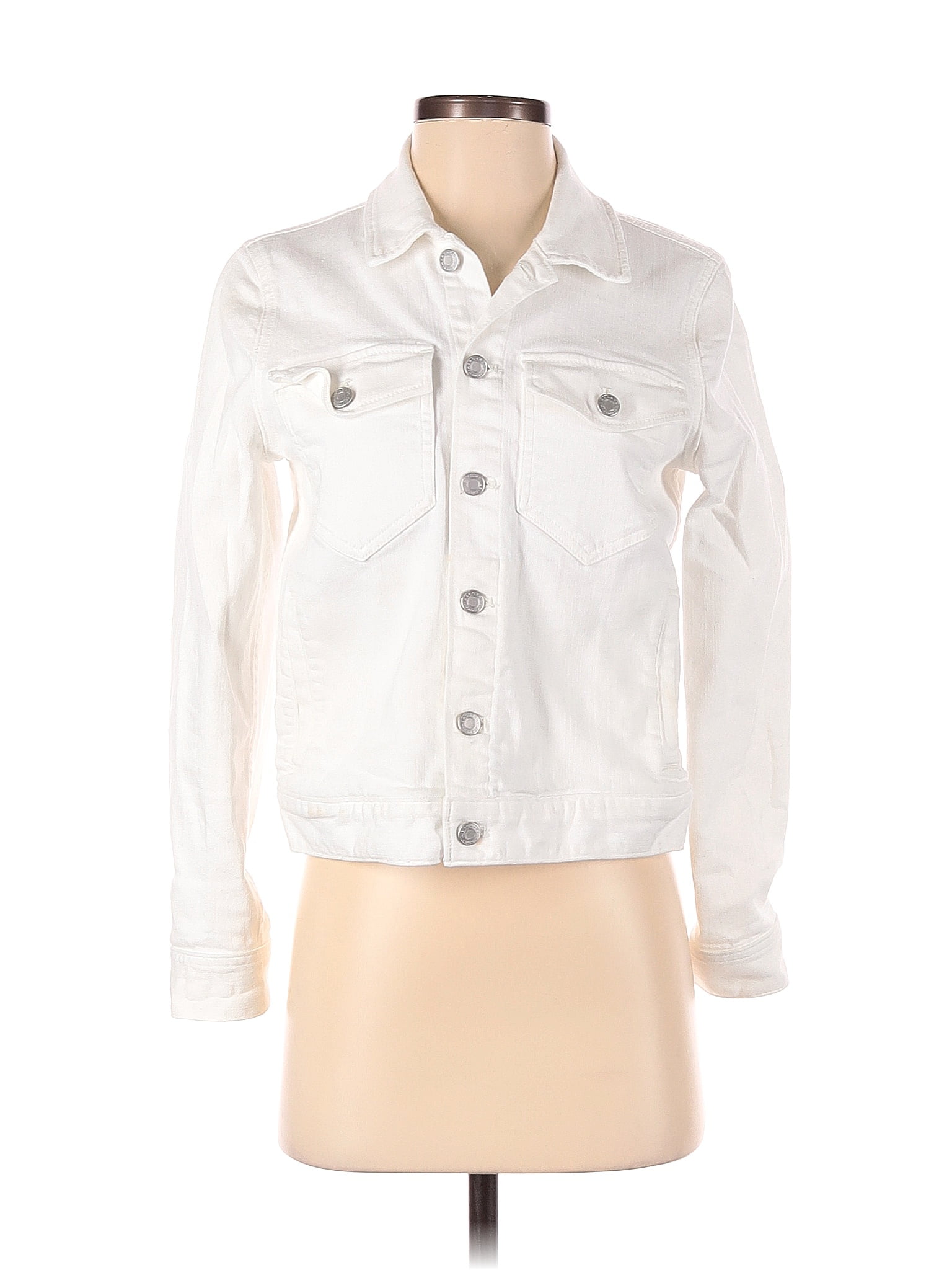 J.Crew Mercantile White Denim Jacket Size XS - 76% off | ThredUp