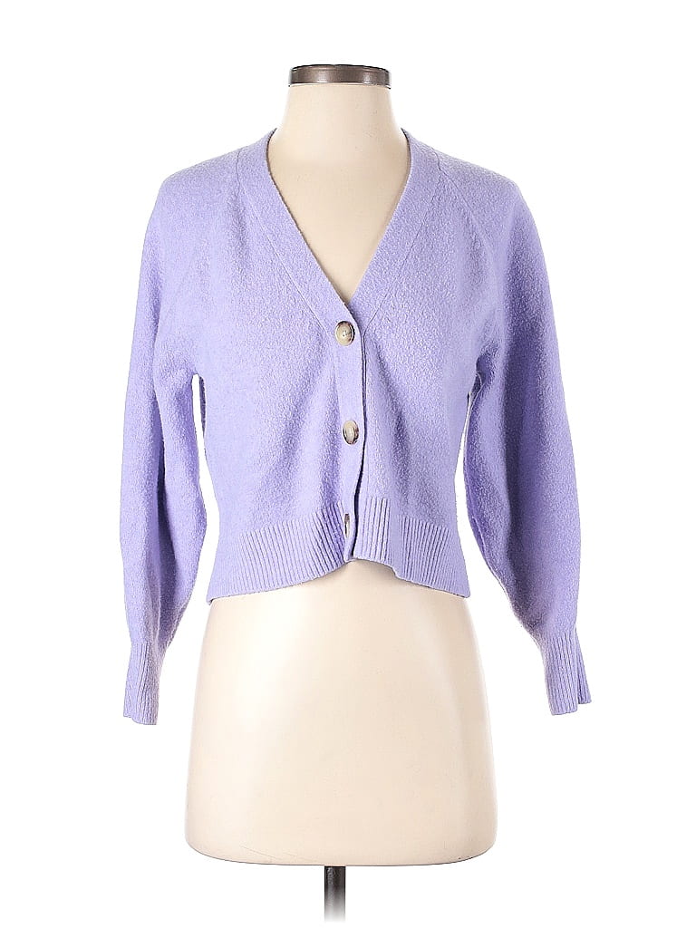 Uniqlo Color Block Solid Purple Cardigan Size S - 56% off | thredUP