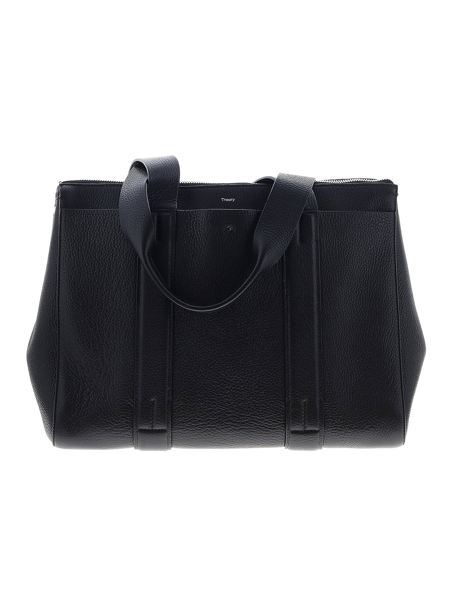 Theory Solid Black Leather Tote One Size - 66% off | thredUP