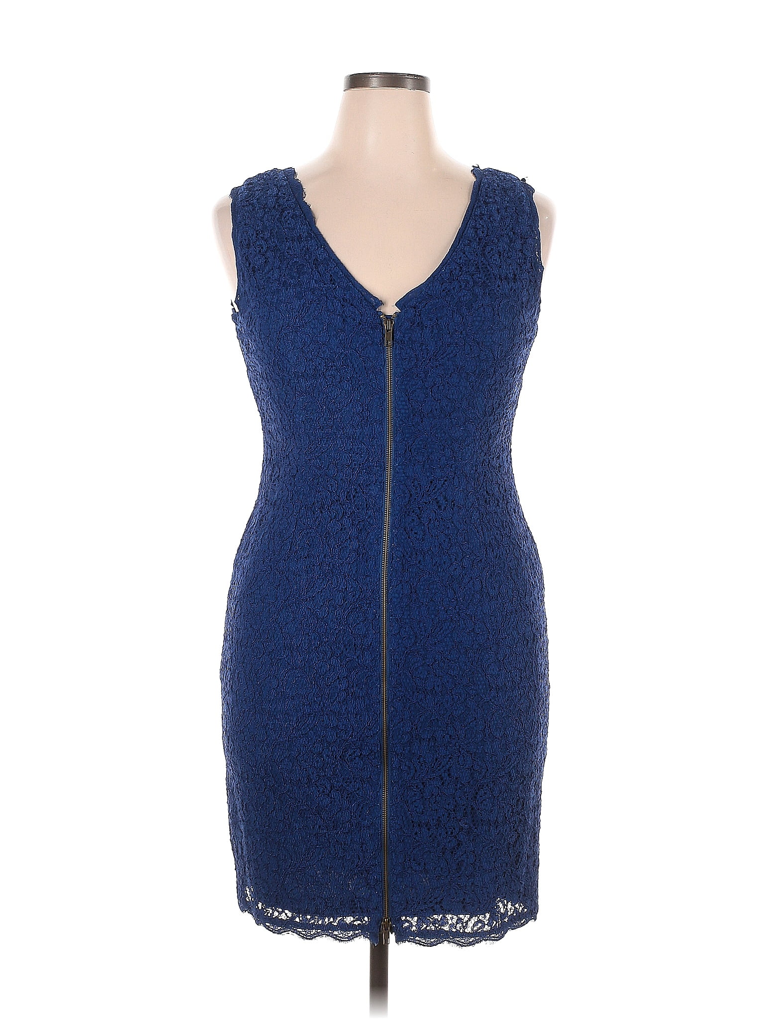 Adrianna Papell Solid Sapphire Blue Casual Dress Size 14 73 Off