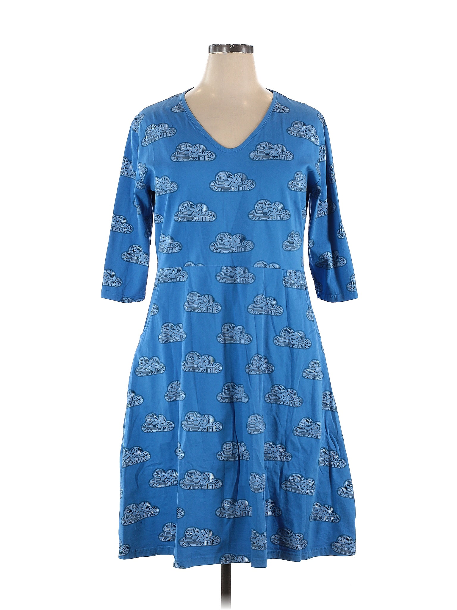 Svaha 100% Organic Cotton Blue Casual Dress Size 1X (Plus) - 54% off ...