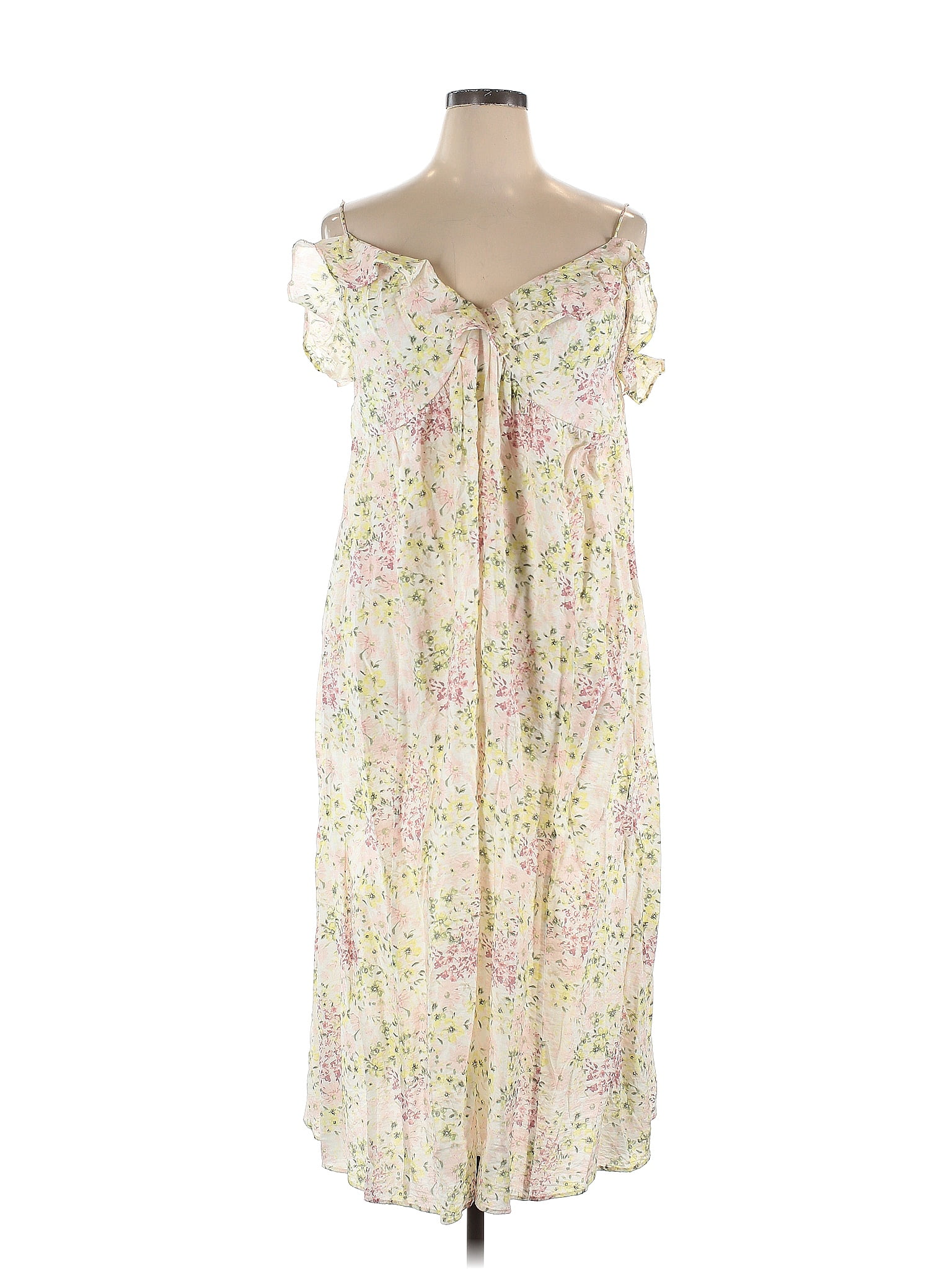 Handm Floral Multi Color Ivory Casual Dress Size Xl 31 Off Thredup