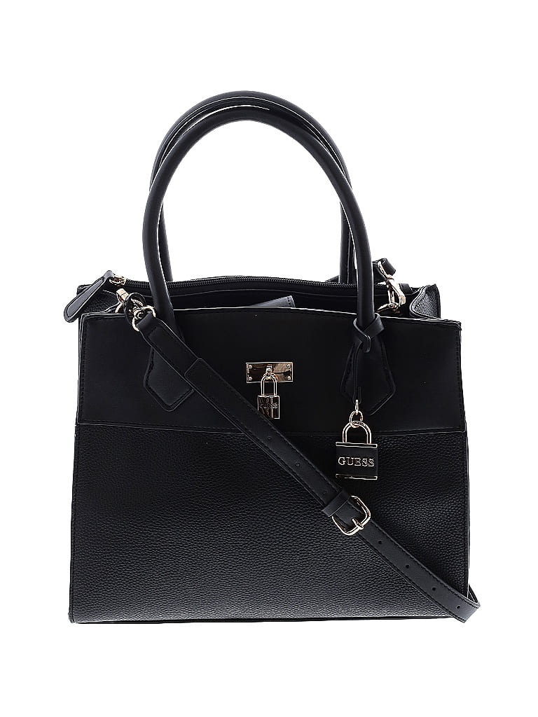 Guess 100% Polyurethane Solid Black Satchel One Size - 70% off | thredUP