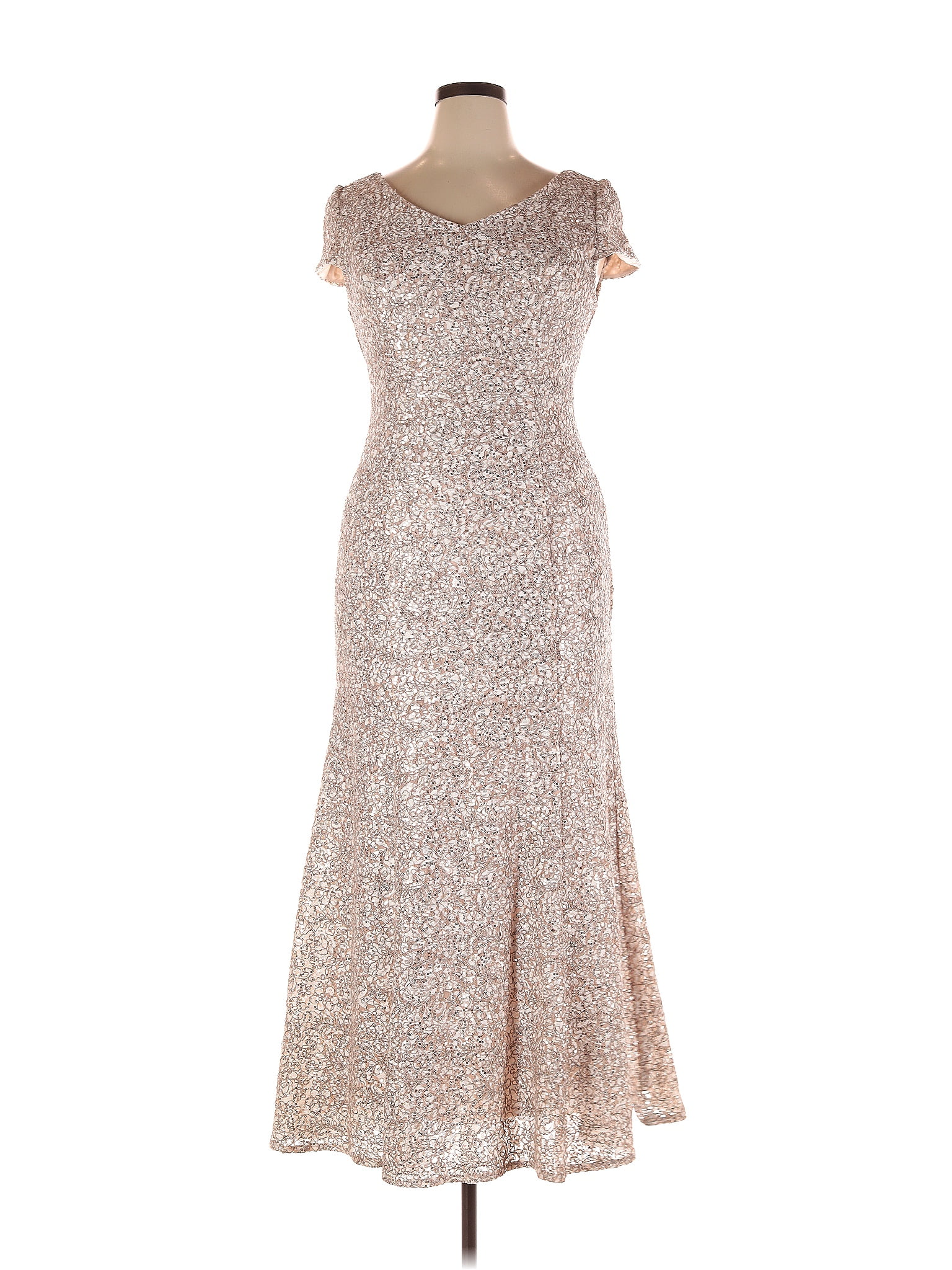 Alex Evenings Metallic Silver Cocktail Dress Size 16 74 Off Thredup