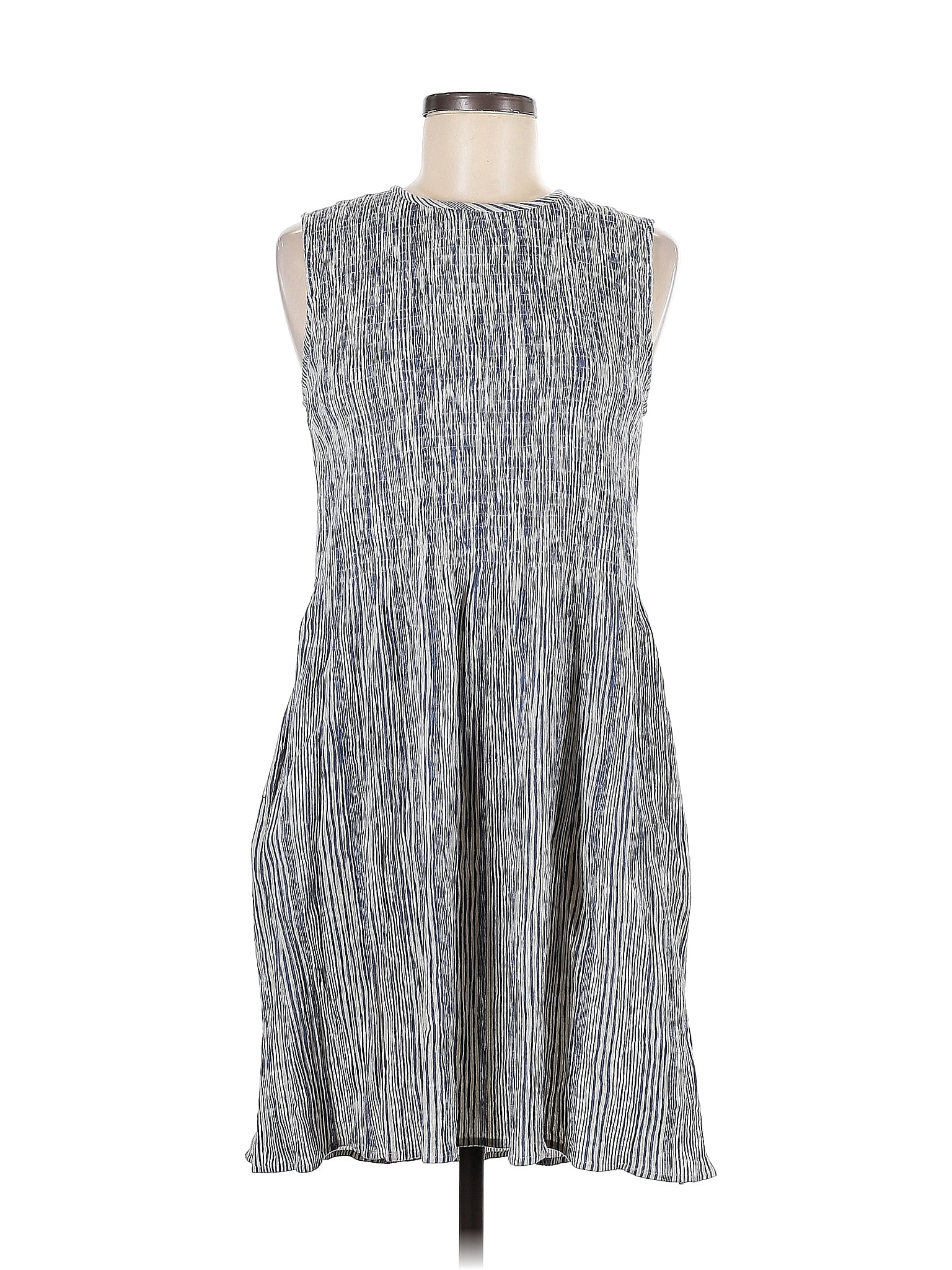 French Connection 100 Cotton Multi Color Gray Casual Dress Size 8 72