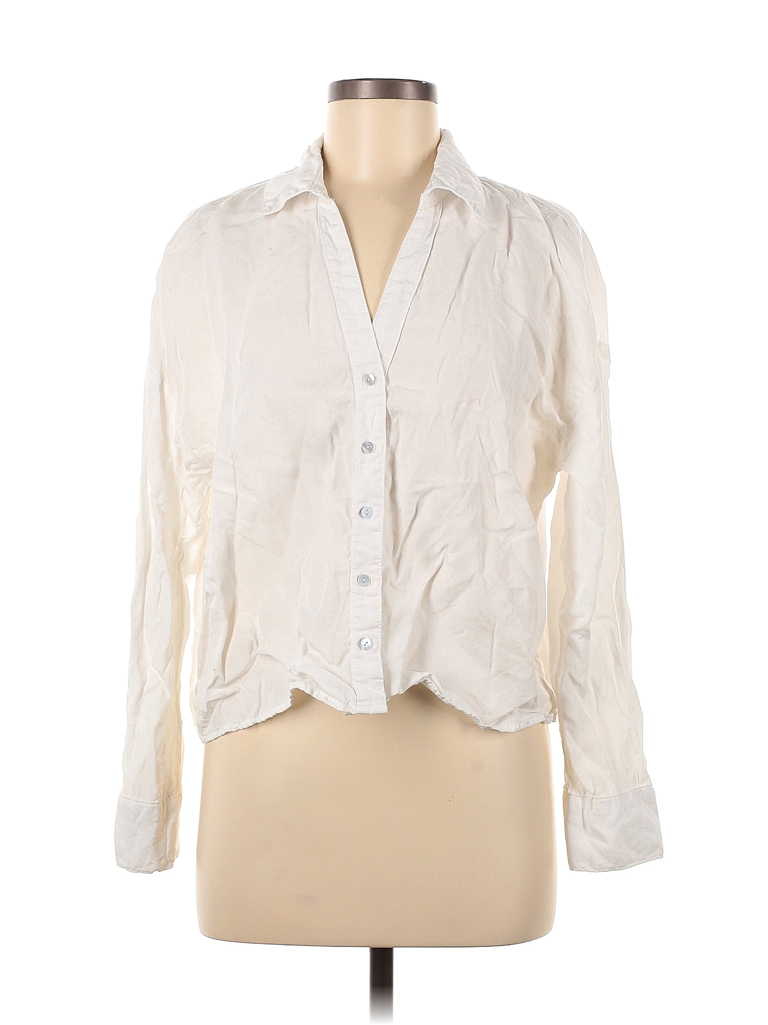 Zara White Ivory Long Sleeve Blouse Size M 43 Off Thredup