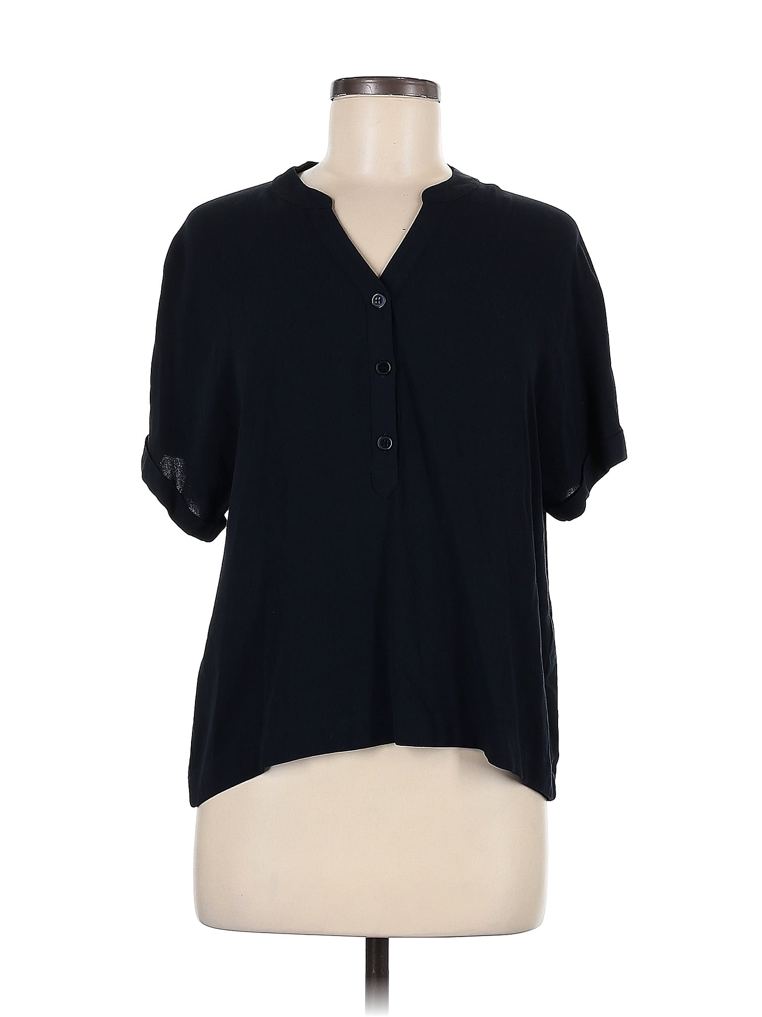 Frank And Oak Polka Dots Black Short Sleeve Blouse Size M 72 Off