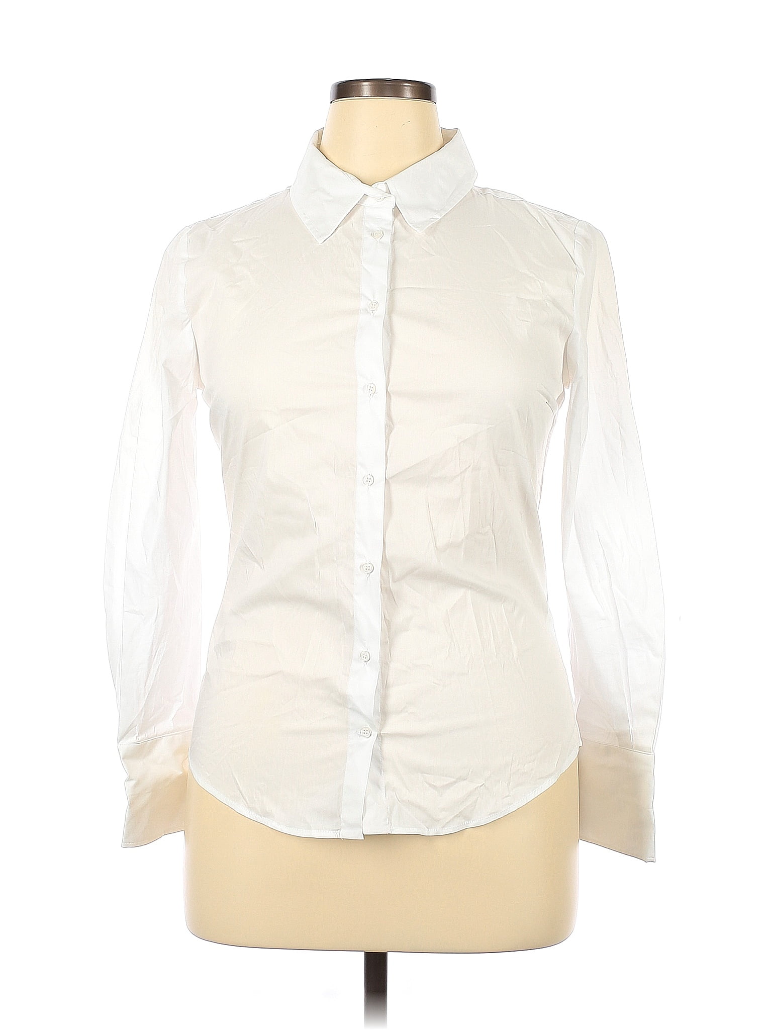 Zara White Ivory Long Sleeve Button Down Shirt Size Xl 55 Off Thredup