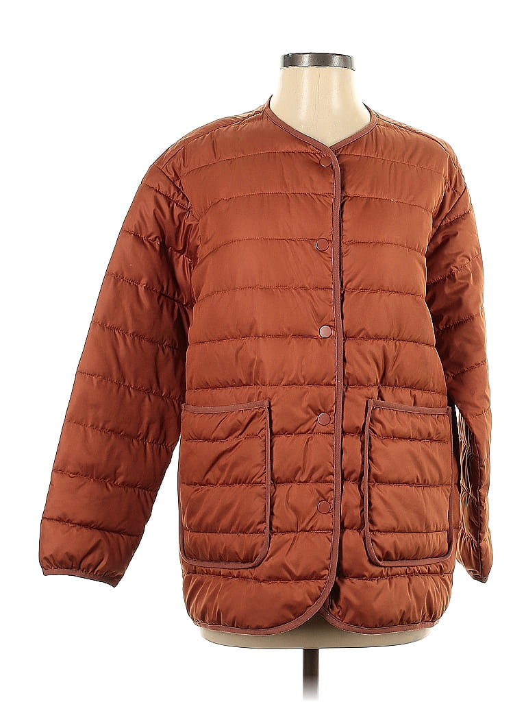 Everlane 100% Polyester Solid Brown Coat Size S - 51% off | thredUP