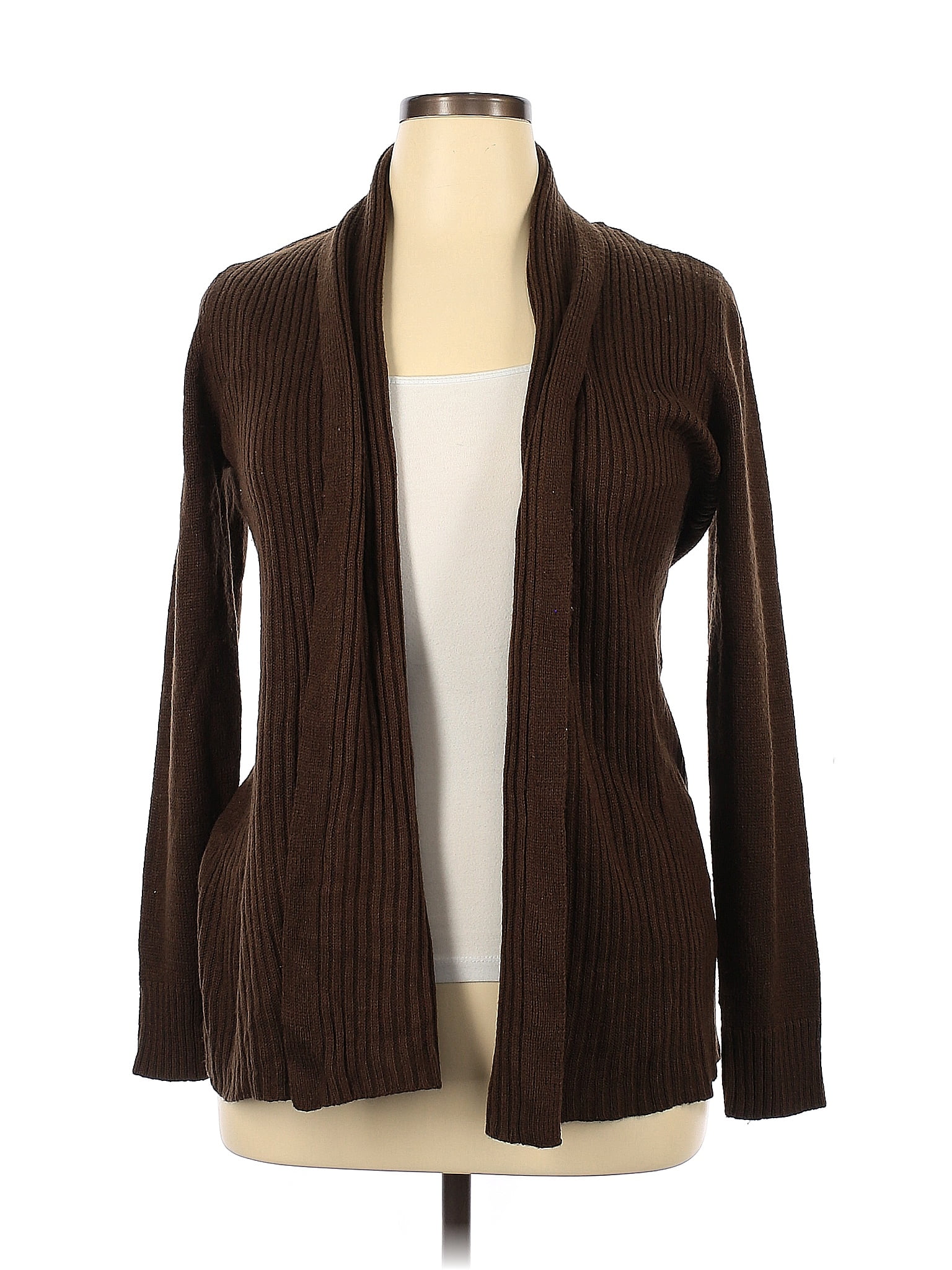 Kim Rogers Color Block Solid Brown Cardigan Size XL - 50% off | thredUP