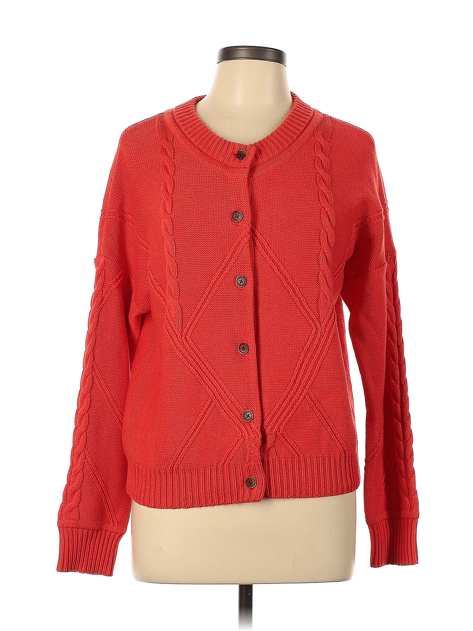 CAbi Color Block Solid Red Cardigan Size L - 72% off | ThredUp